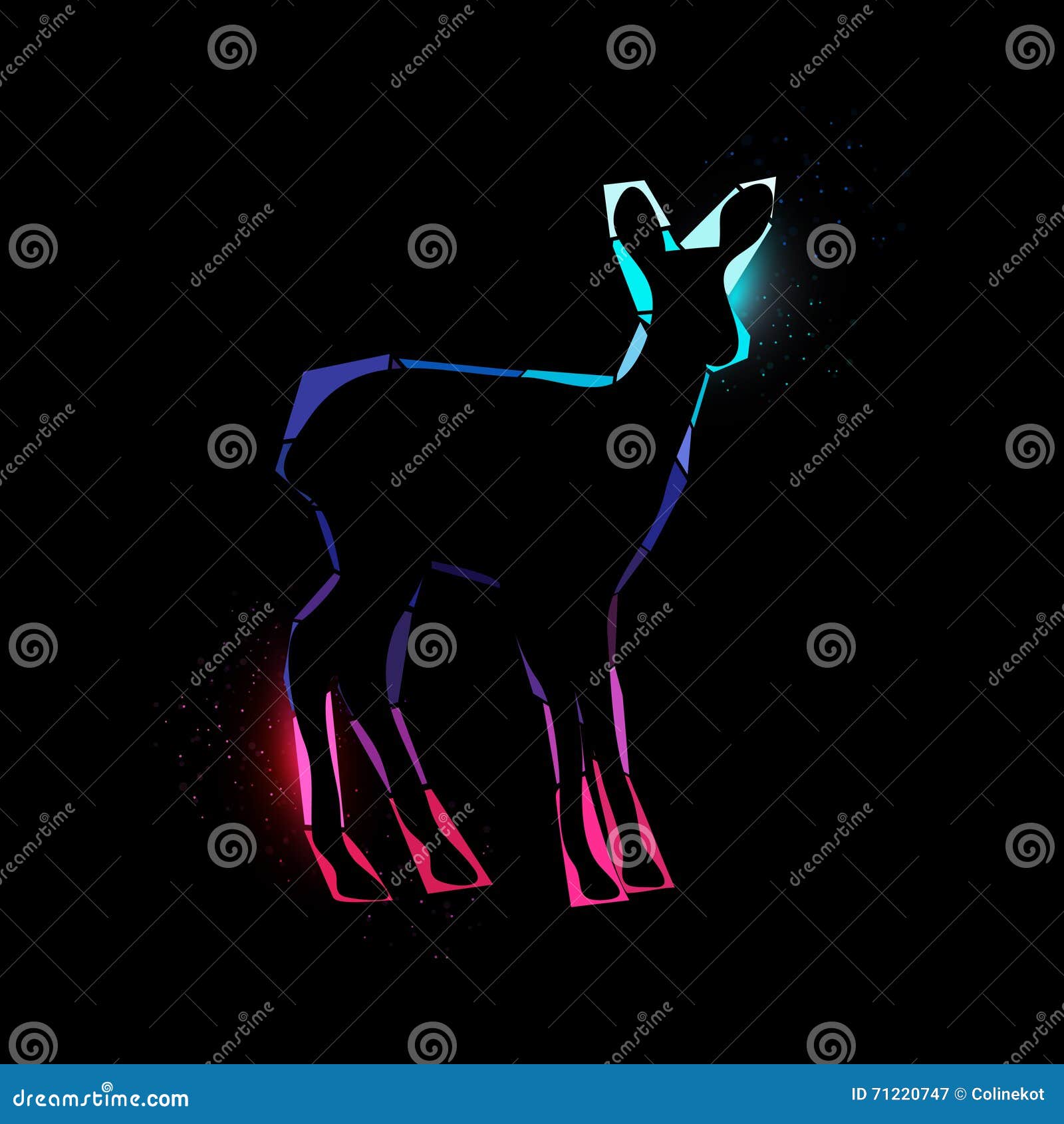 Space deer stock illustration. Illustration of light - 71220747