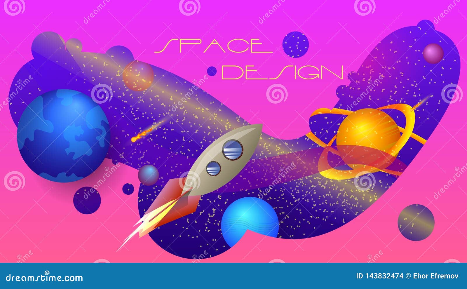 Space Design a Colorful Composition. Stock Vector - Illustration of ...
