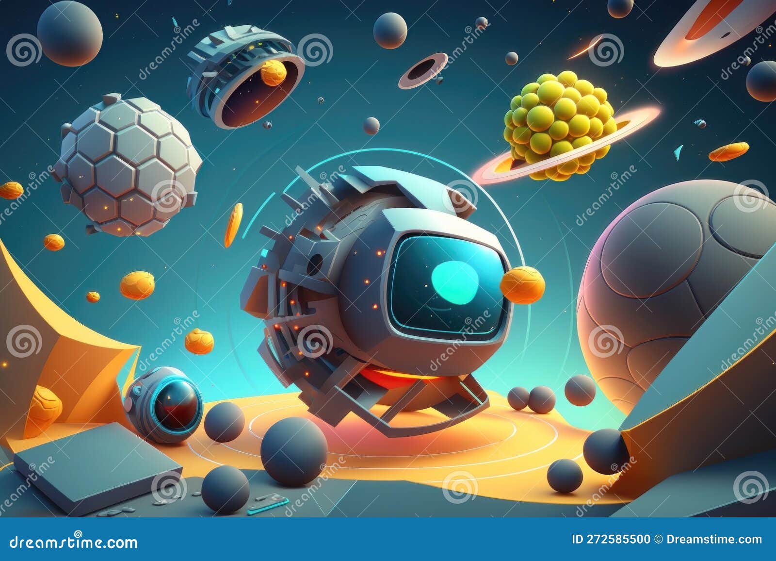 Space Design with Realistic 3d Planets and Space Asteroids and Comets ...