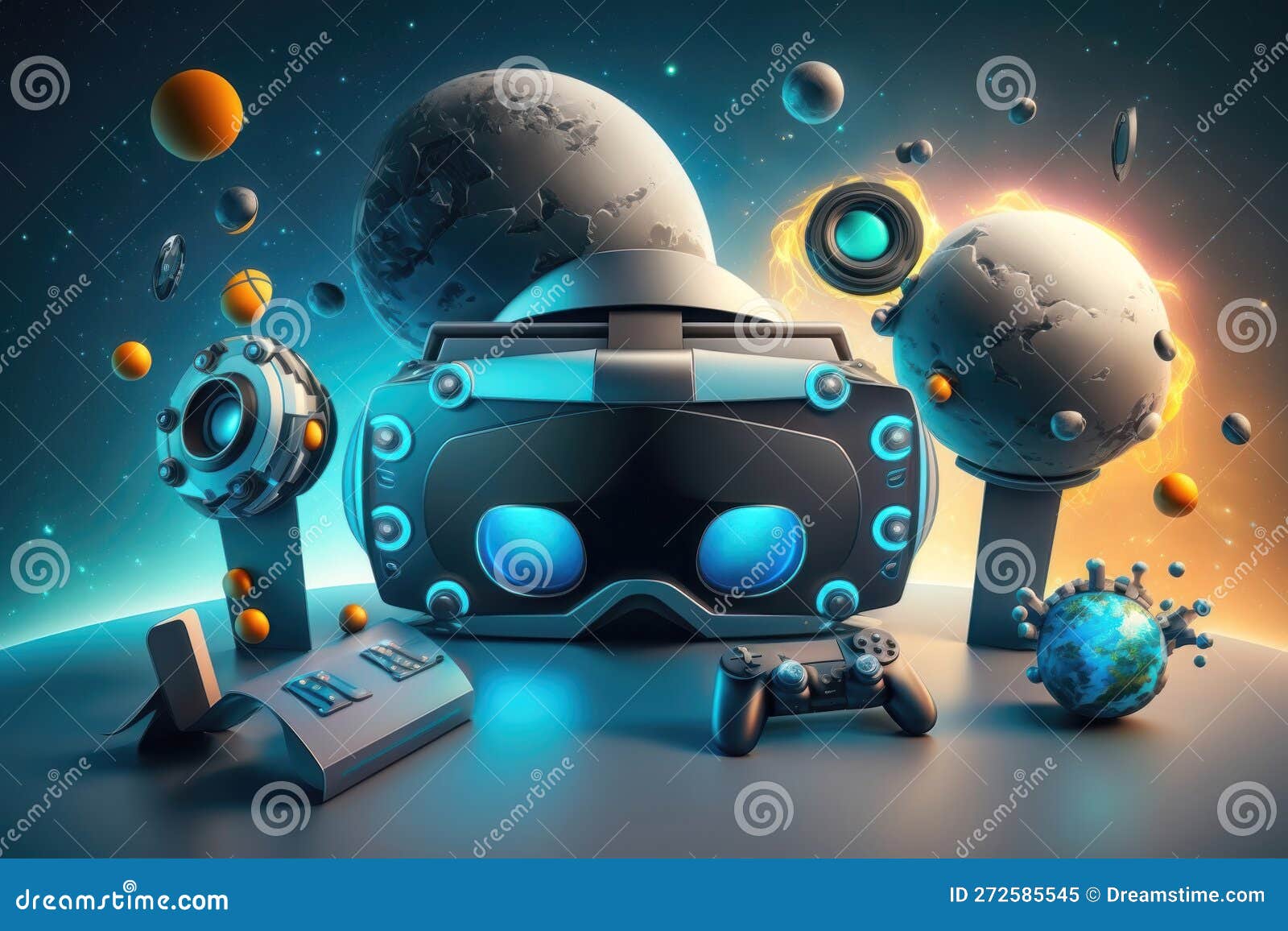 Space Design with Realistic 3d Planets and Space Asteroids and Comets ...