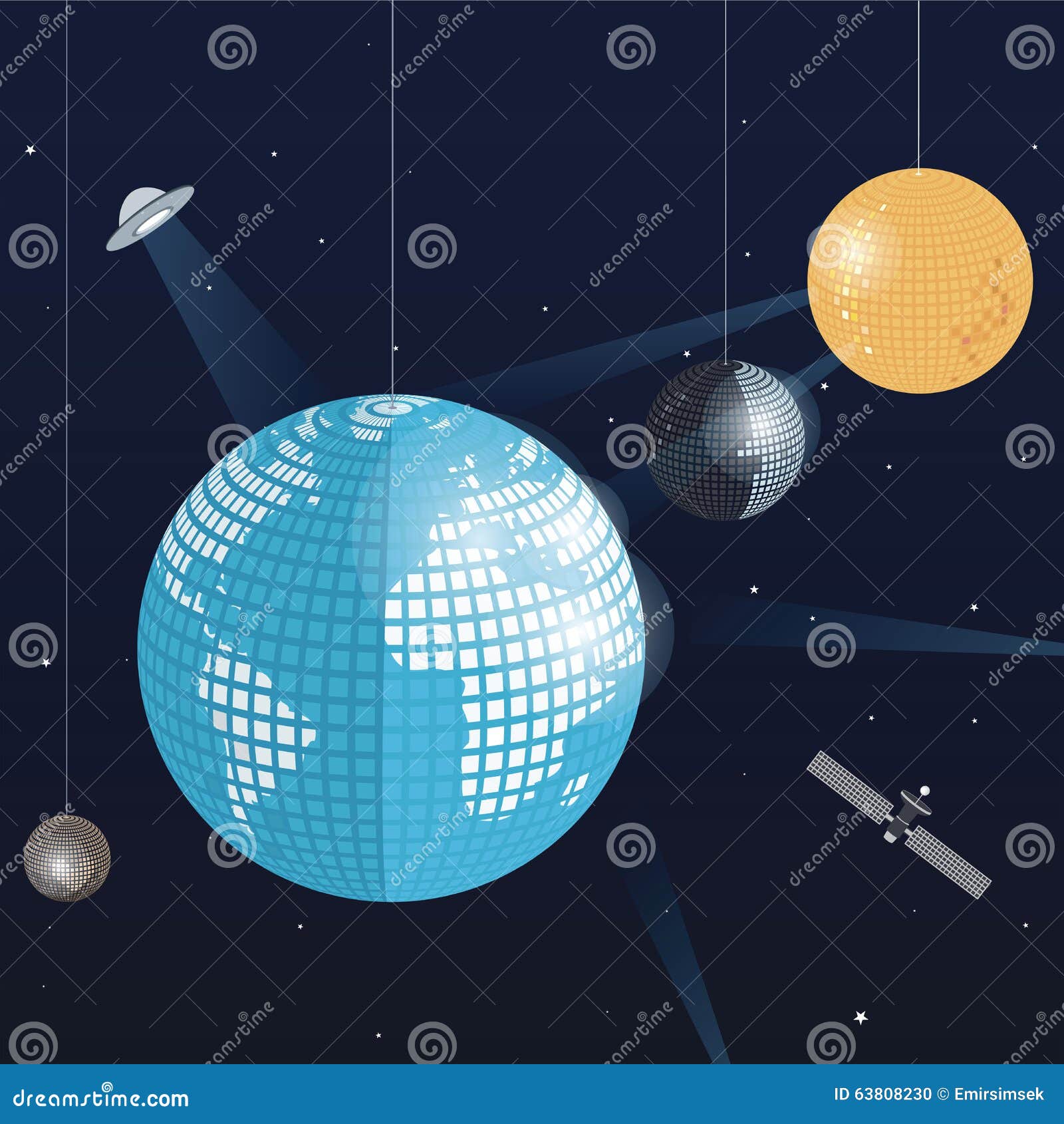 Space Disco stock vector. Illustration of glow, lighting - 63808230
