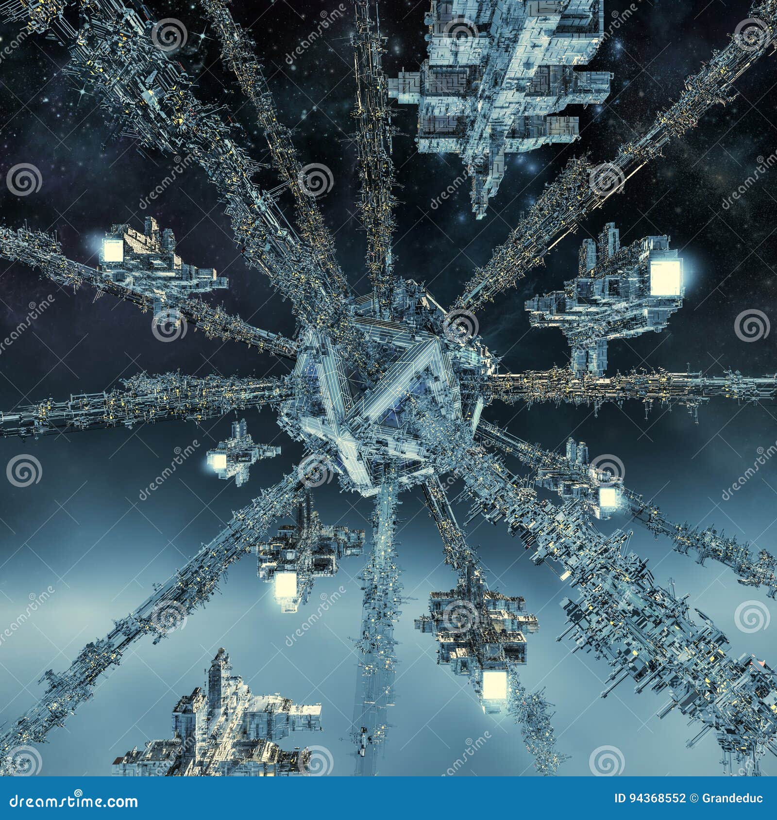 Space dock rendezvous stock illustration. Illustration of space - 94368552