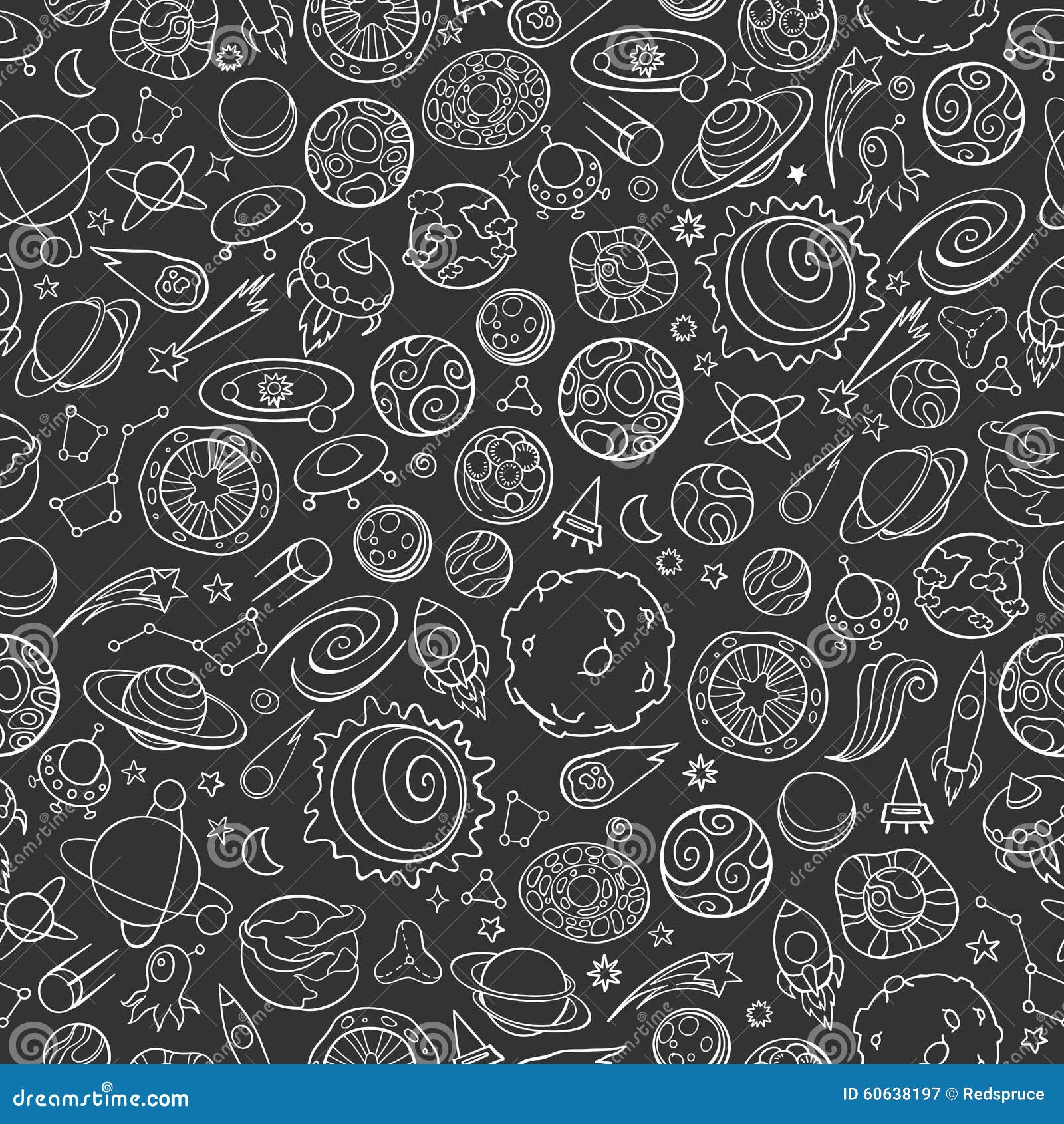 Space doodles stock vector. Illustration of earth, cosmic - 60638197