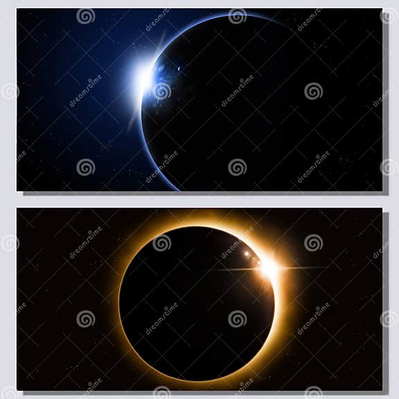 Space Eclipse Banners stock illustration. Illustration of background ...