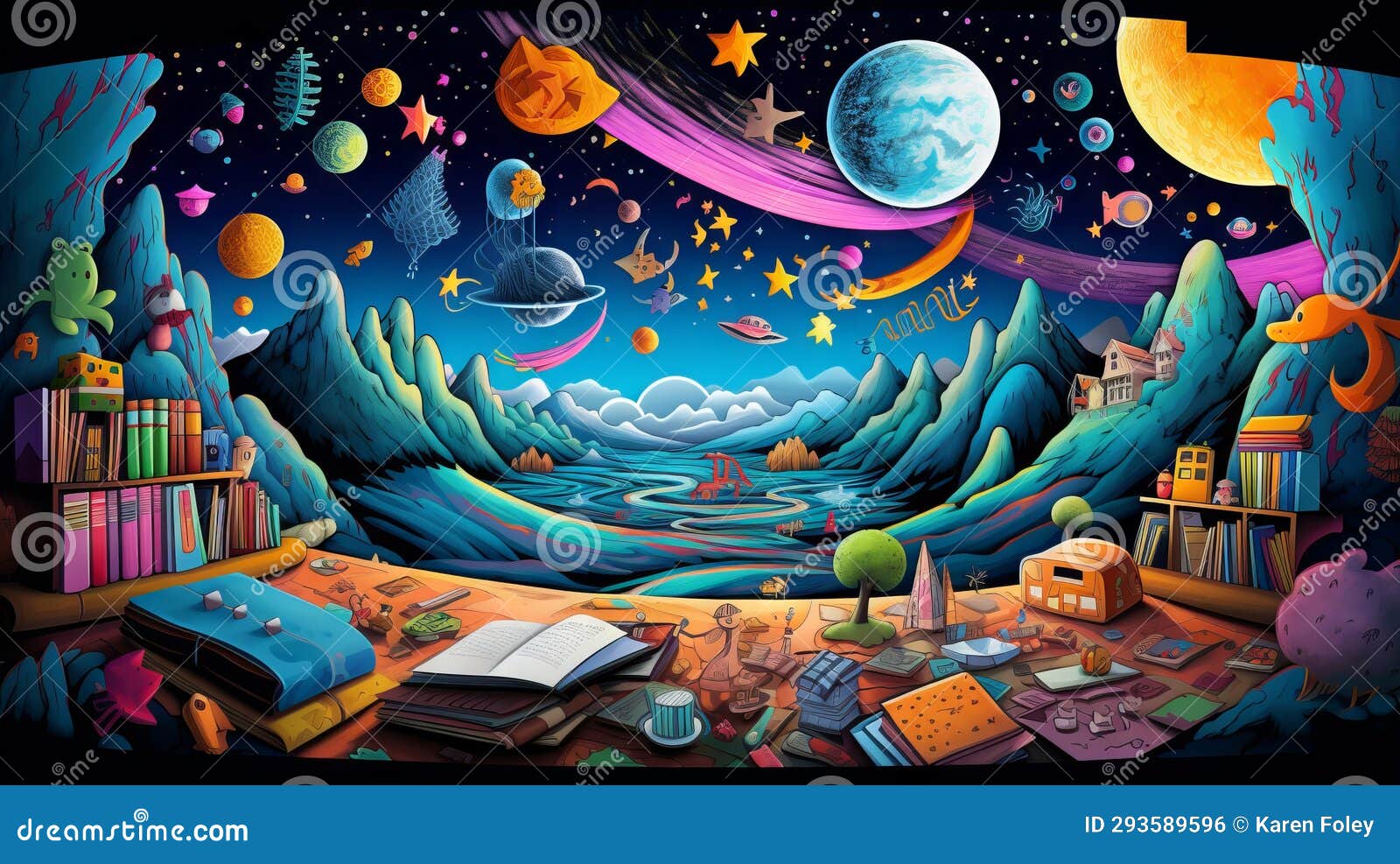Space education doodle stock illustration. Illustration of magical ...