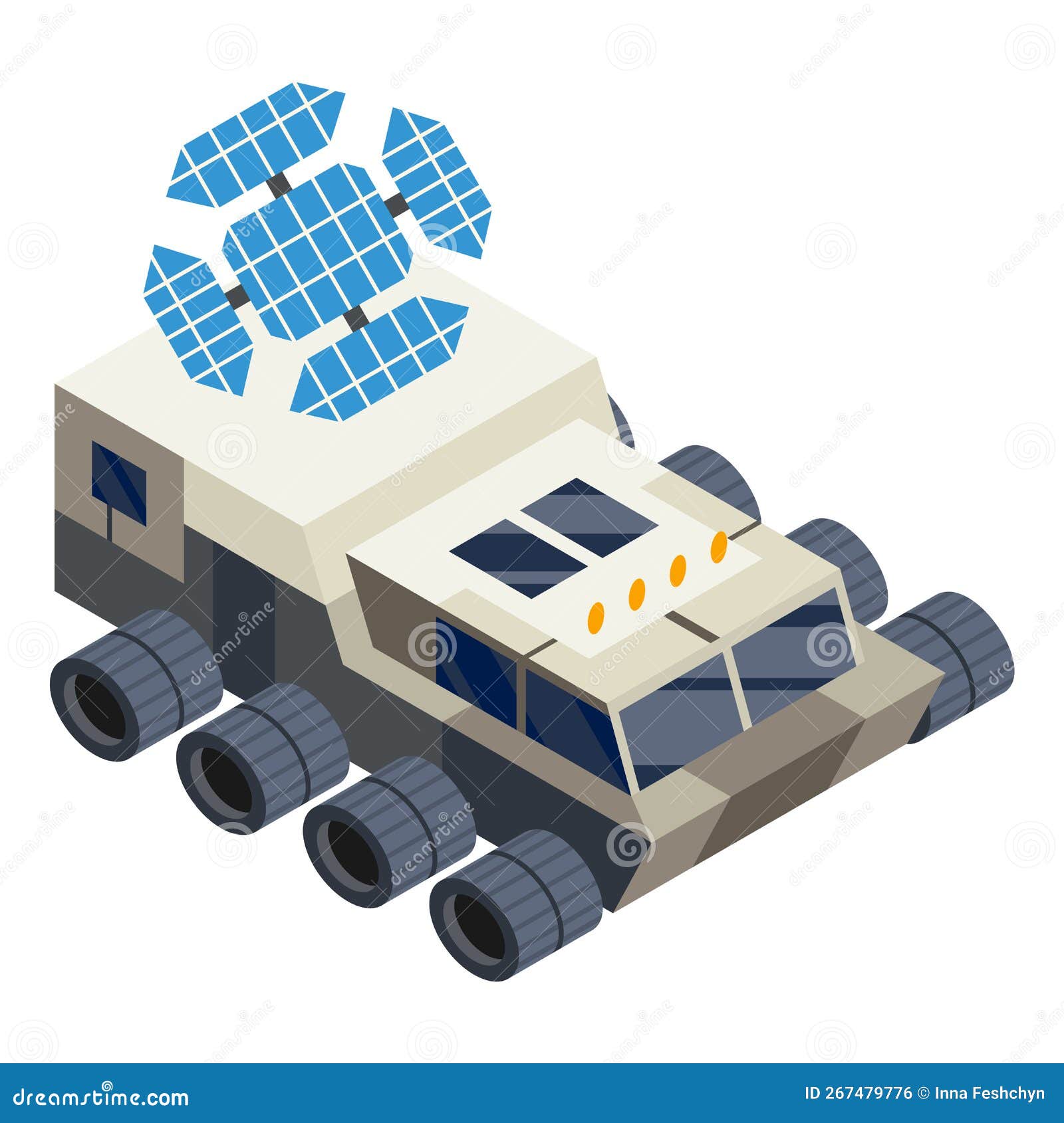 Space Element Isometric. Lunar Rover, Space Exploration Image Stock ...