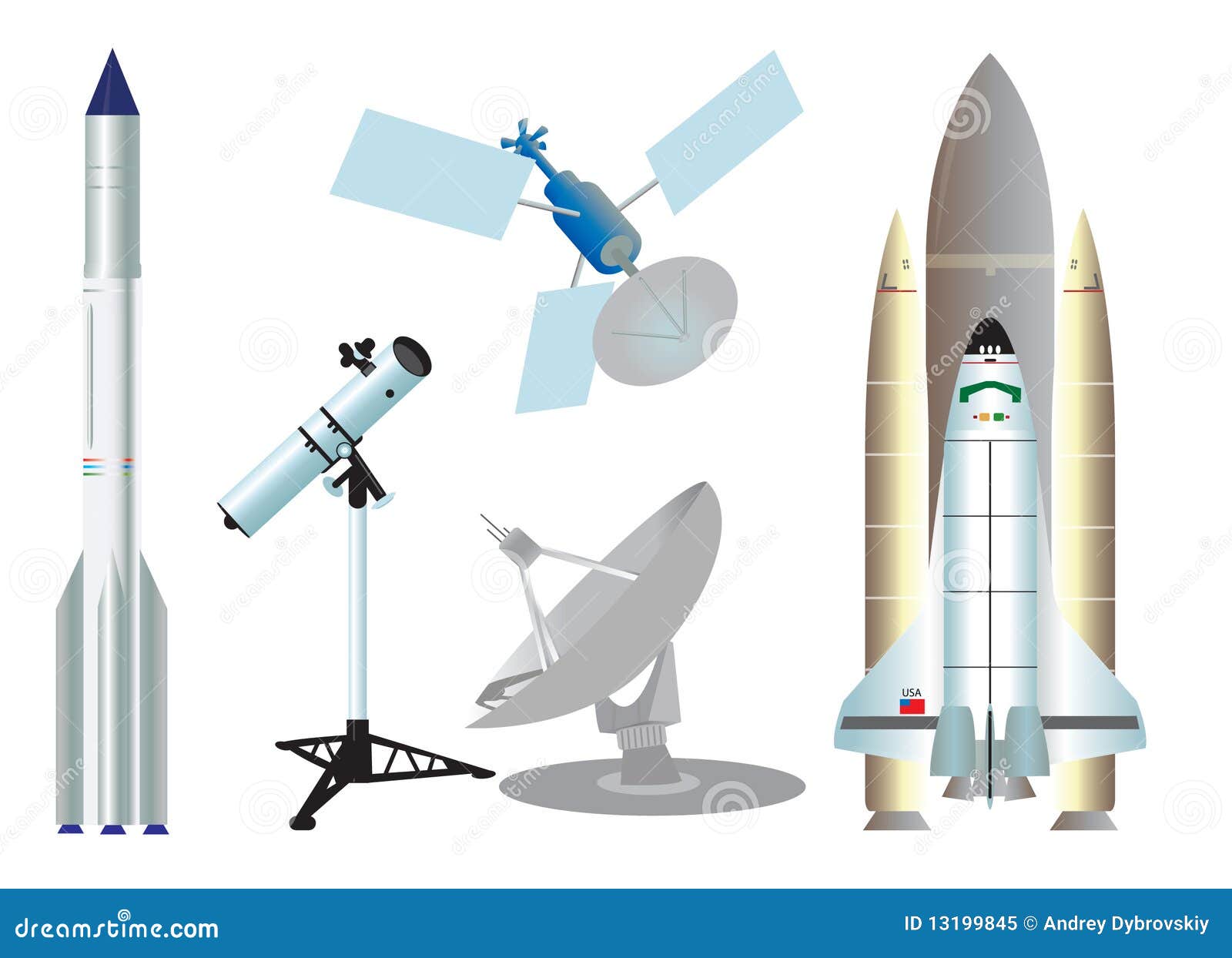 Space elements stock vector. Illustration of design, dish - 13199845
