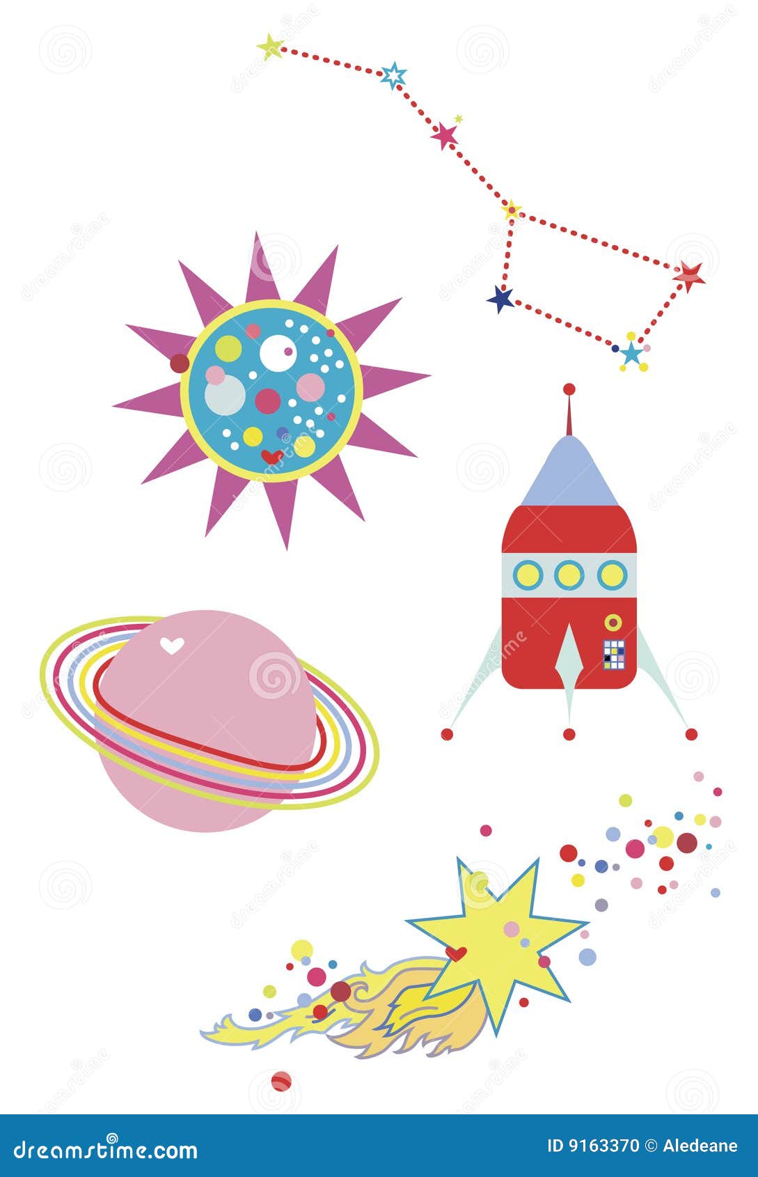 Space Elements stock vector. Illustration of science, educational - 9163370