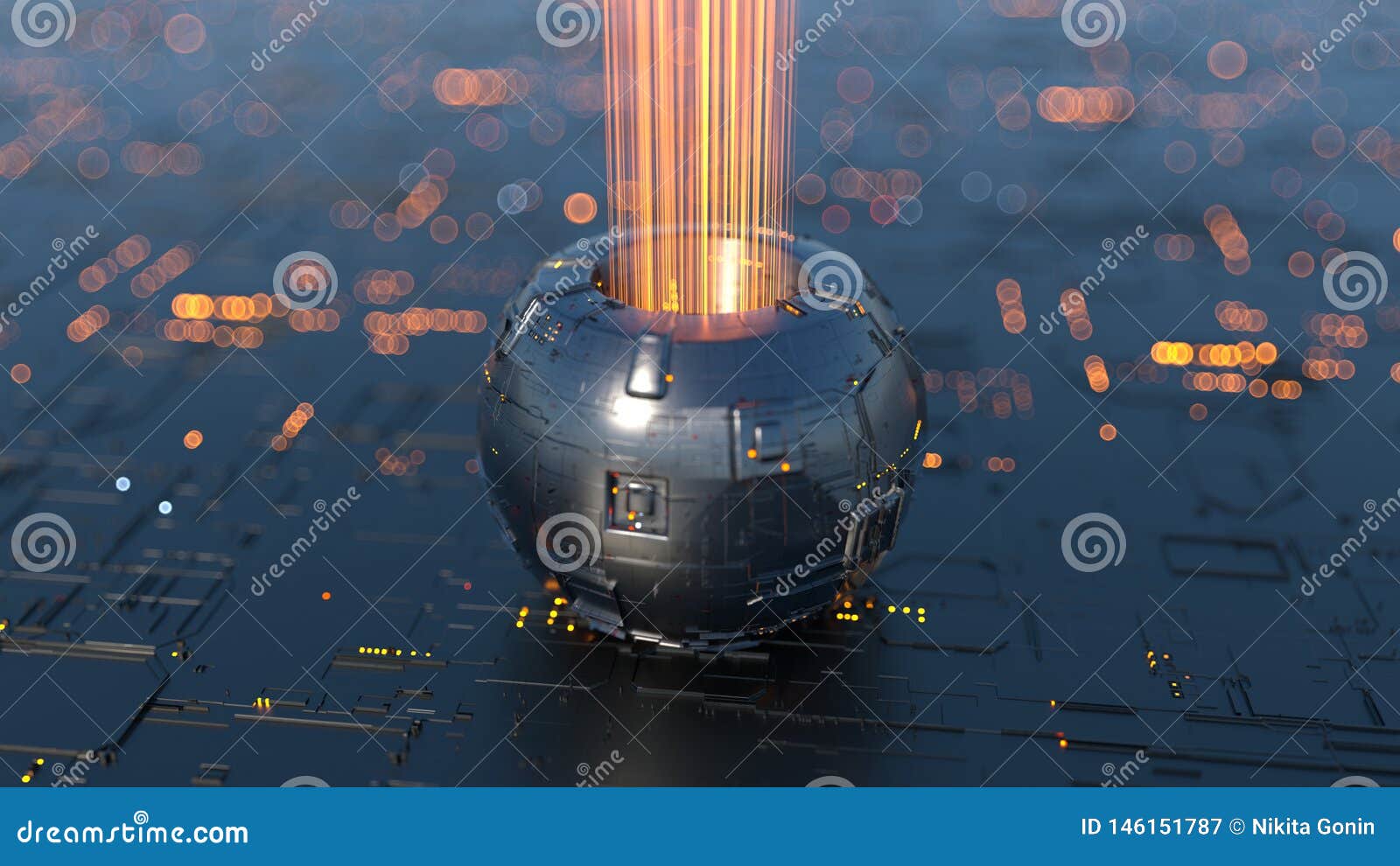 Space Energy Rig 3D Rendering Illustration Stock Illustration ...