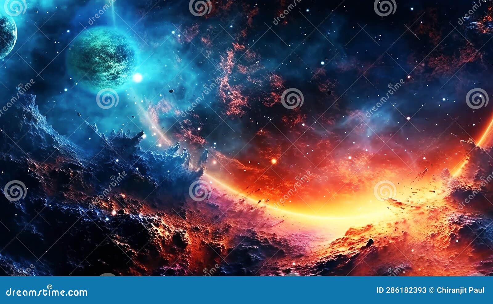 Space Epic Realistic Galaxy Illustration Space Stock Illustration ...