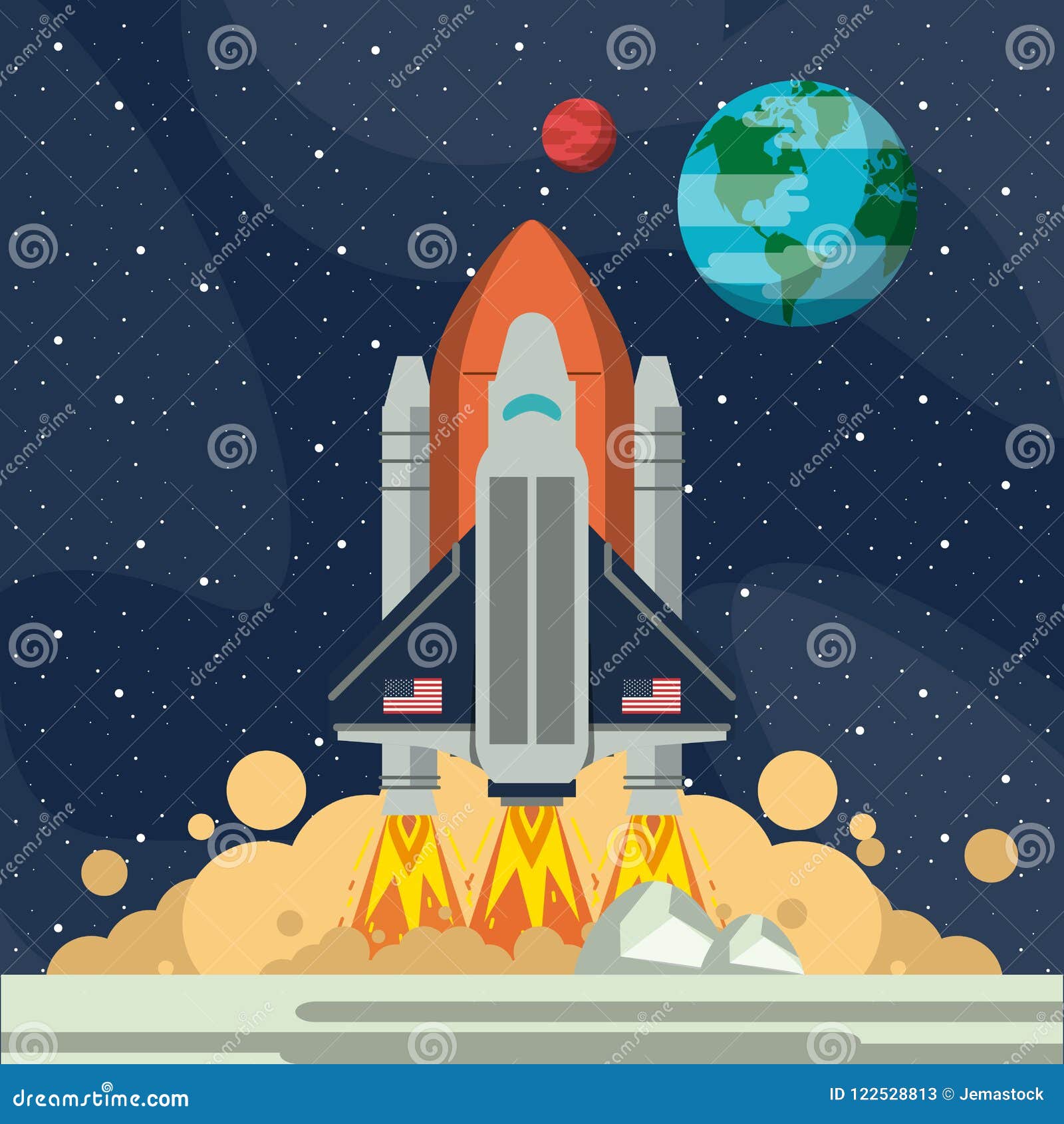 Space Exploration Adventure Stock Vector - Illustration of graphic ...