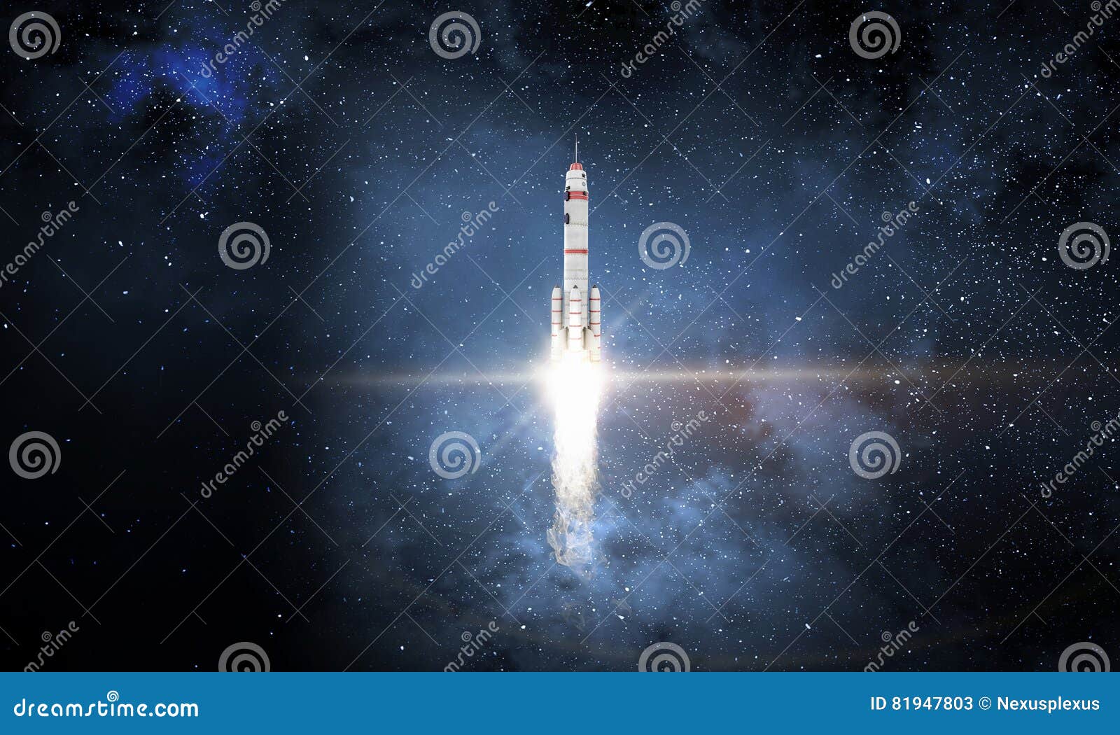 Space Exploration Background . Mixed Media Stock Illustration ...
