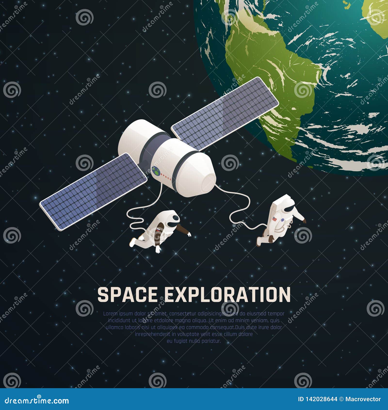 Space Exploration Background Stock Vector - Illustration of print ...