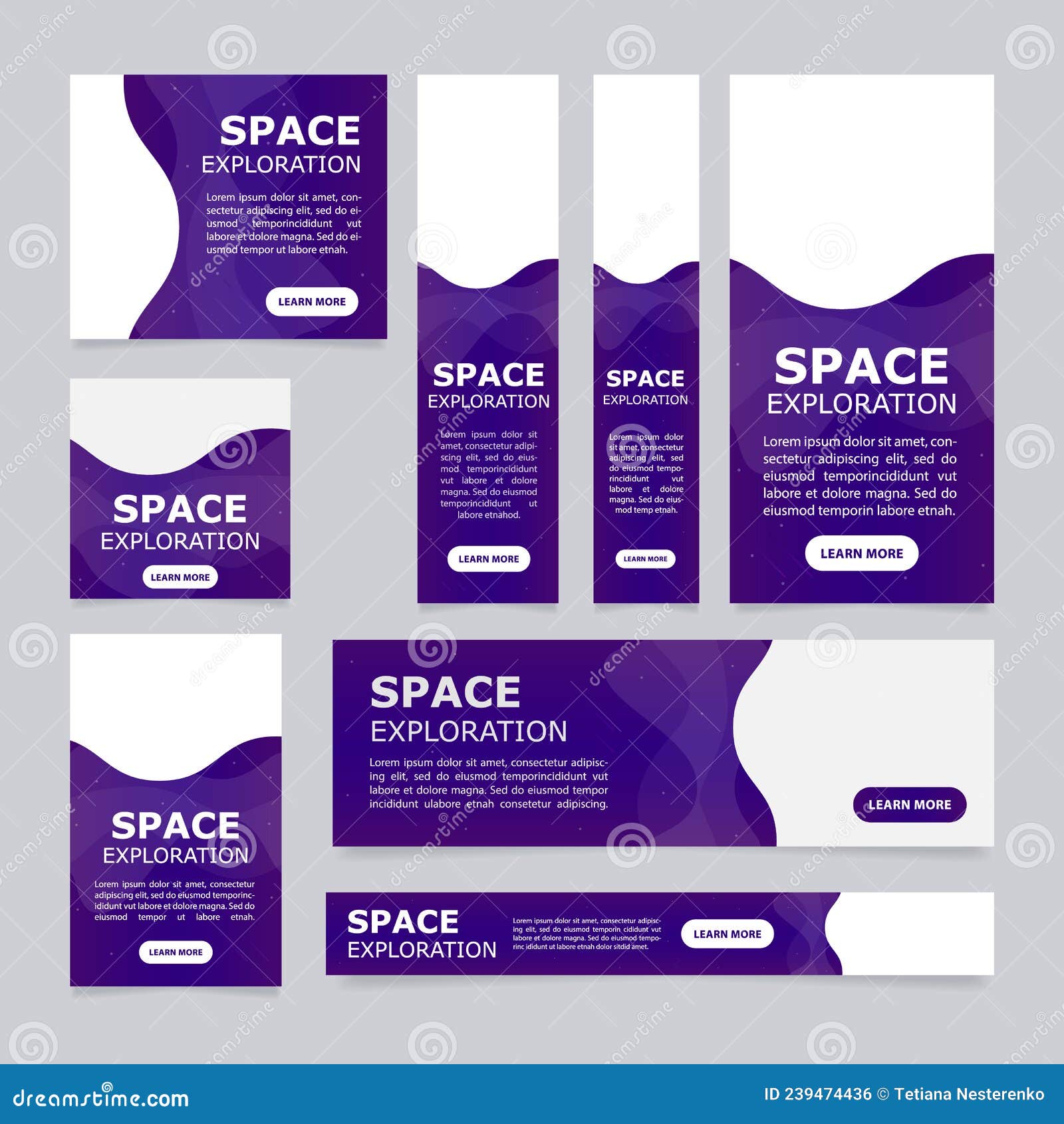Space Exploration Company Web Banner Design Template Stock Vector ...