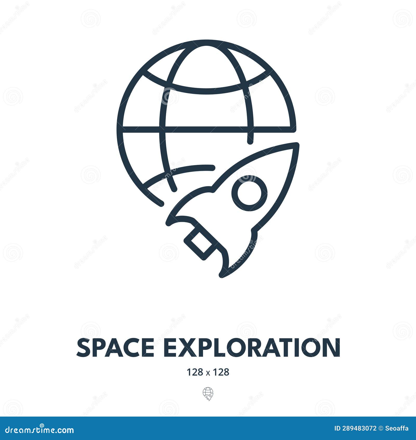 Space Exploration Icon. Rocket, Spaceship, Cosmos. Editable Stroke ...