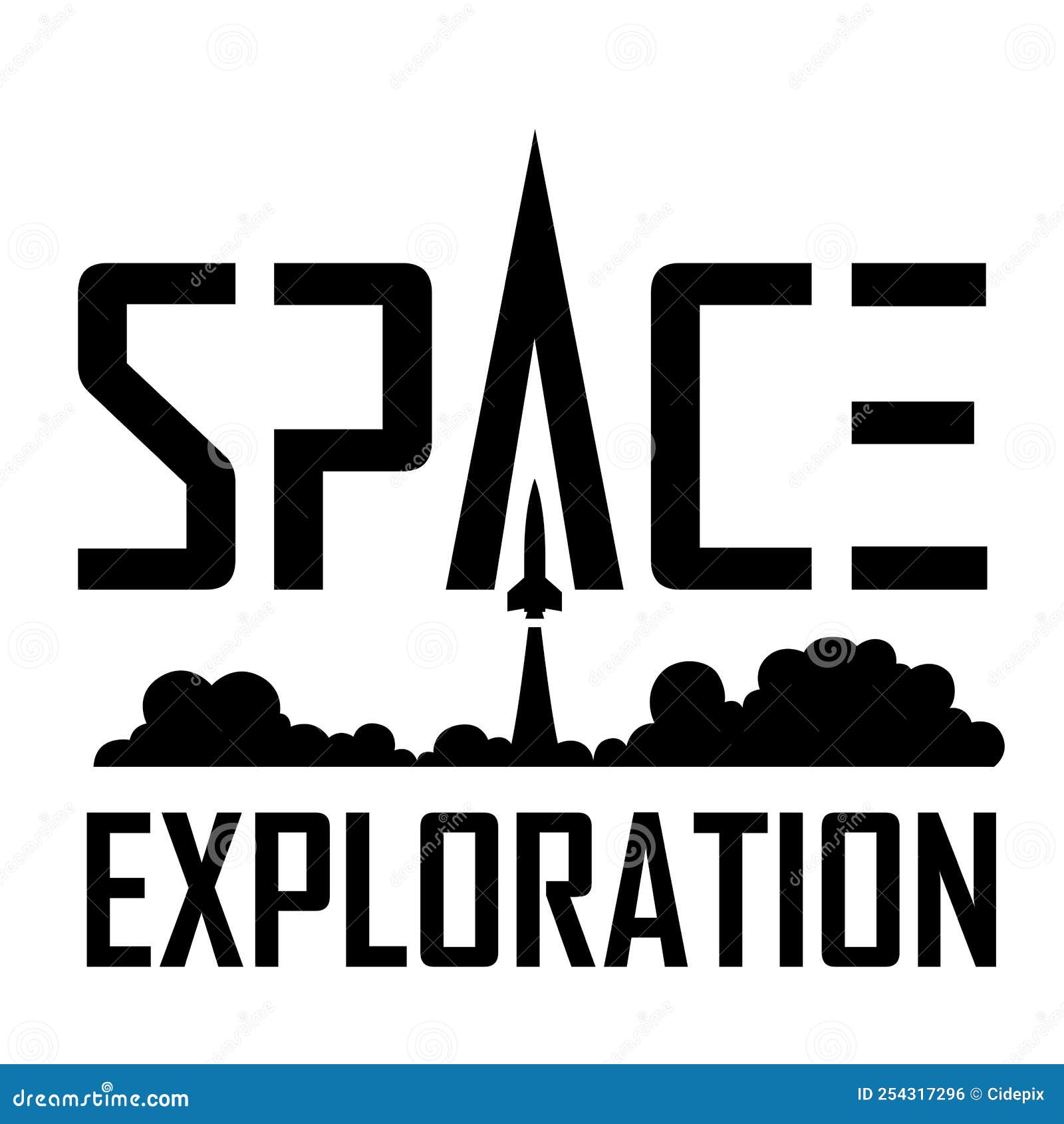 Space Exploration Logo with Super Futuristic Text Stock Vector ...