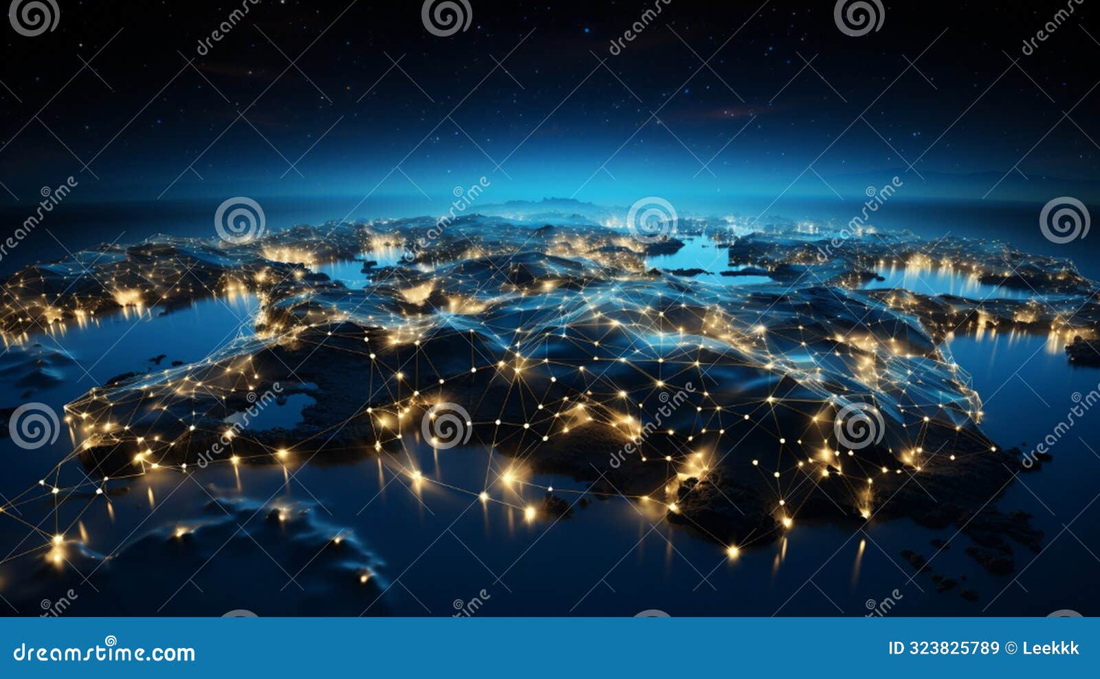 Space Exploration Map of Communication Satellite Signal Transmission ...