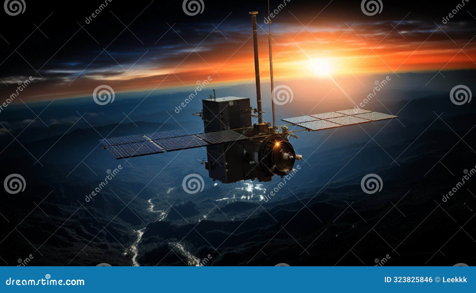 Space Exploration Map of Communication Satellite Signal Transmission ...