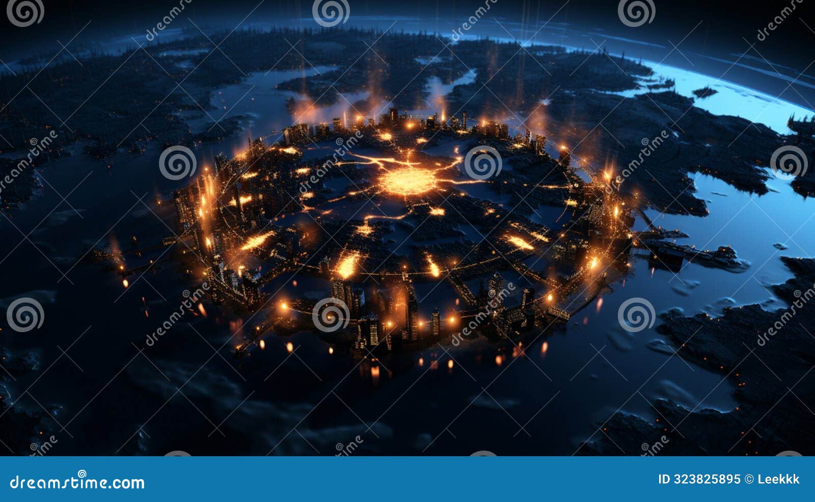 Space Exploration Map of Communication Satellite Signal Transmission ...