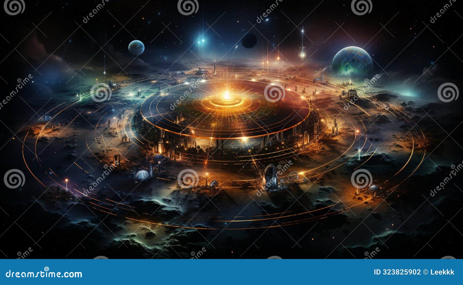 Space Exploration Map of Communication Satellite Signal Transmission ...