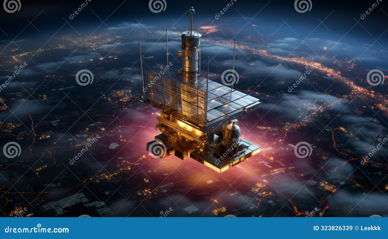 Space Exploration Map of Communication Satellite Signal Transmission ...