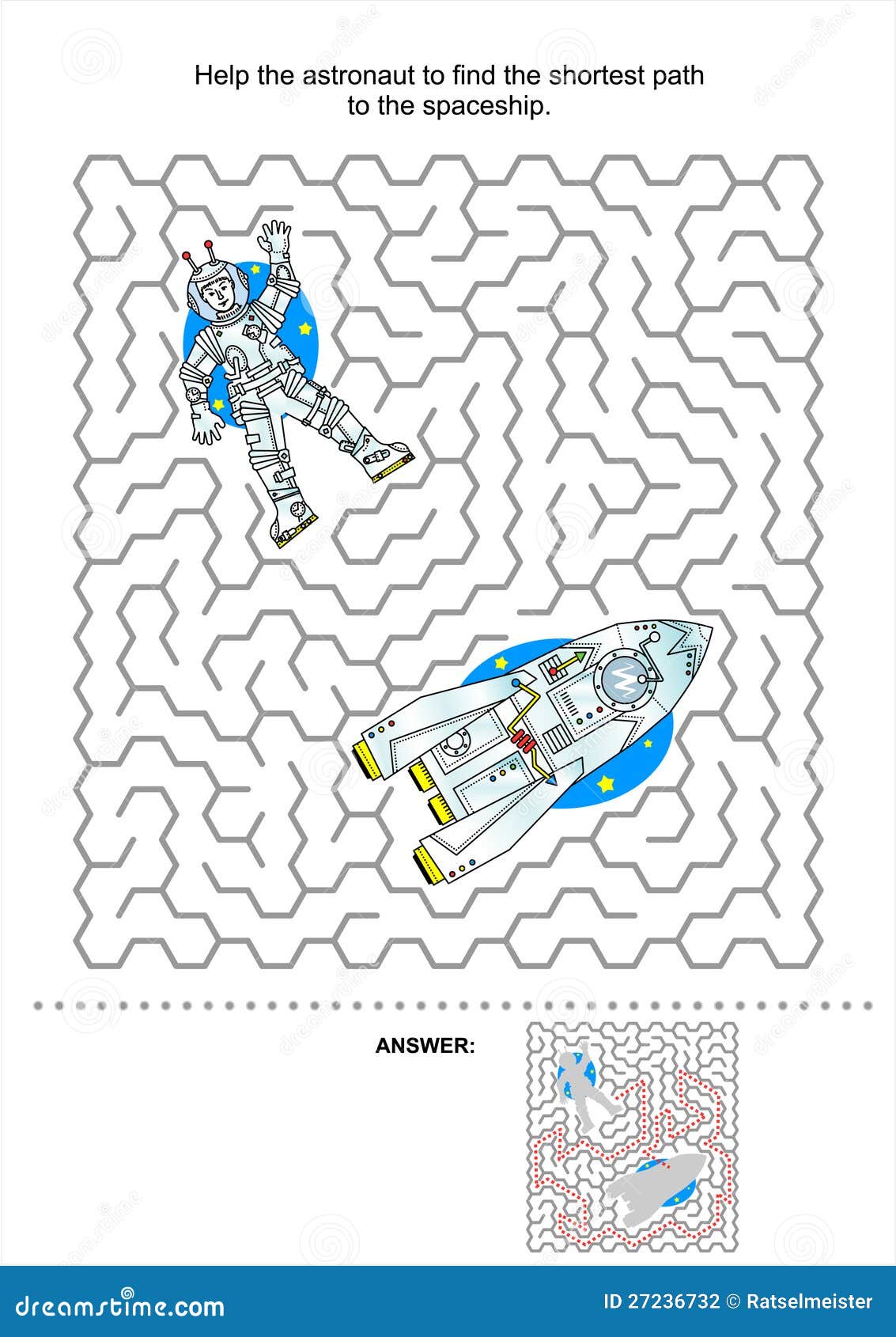 Space Exploration Maze Game for Kids Stock Vector - Illustration of ...