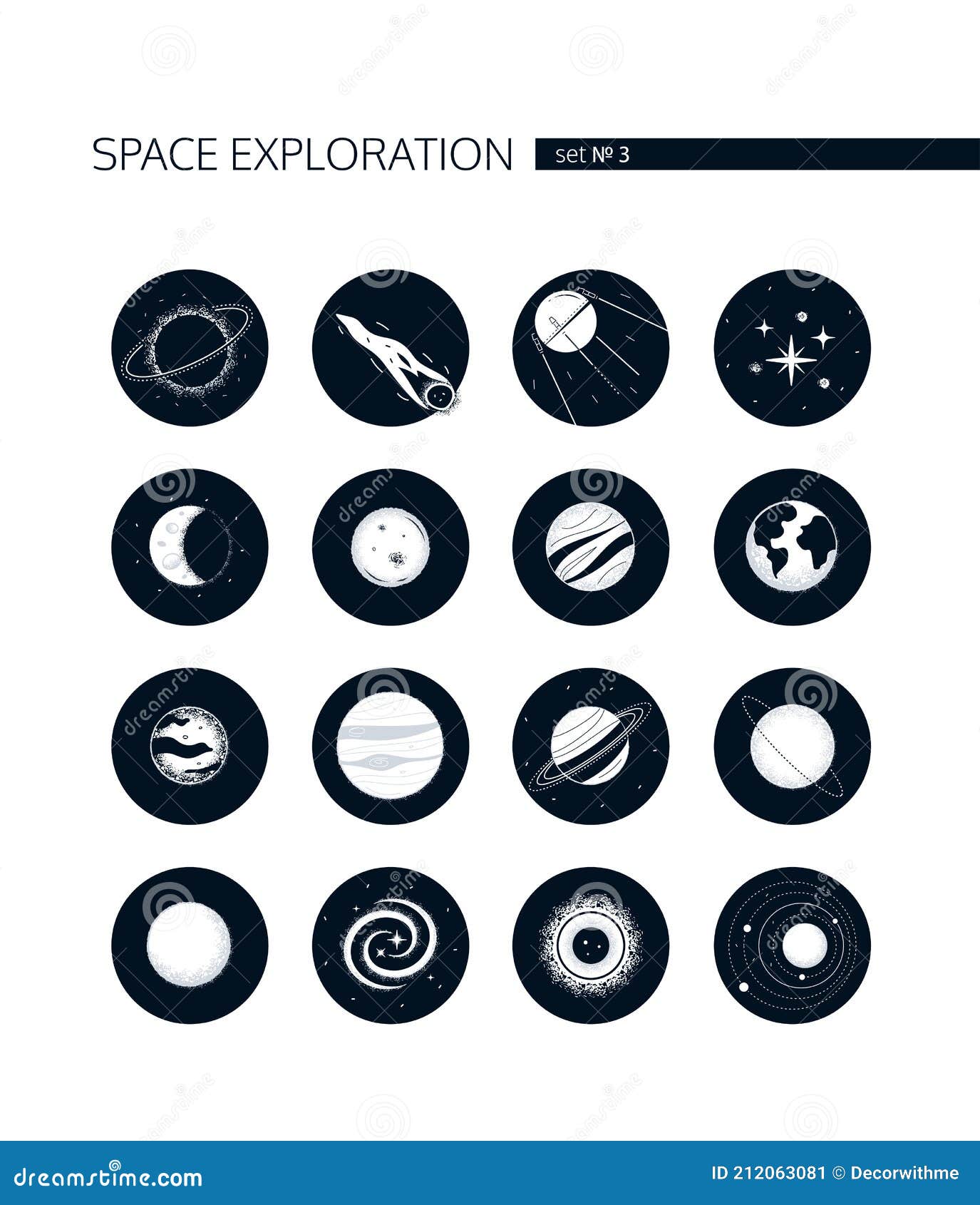 Space Exploration - Modern Vector Set of White Icons Stock Vector ...