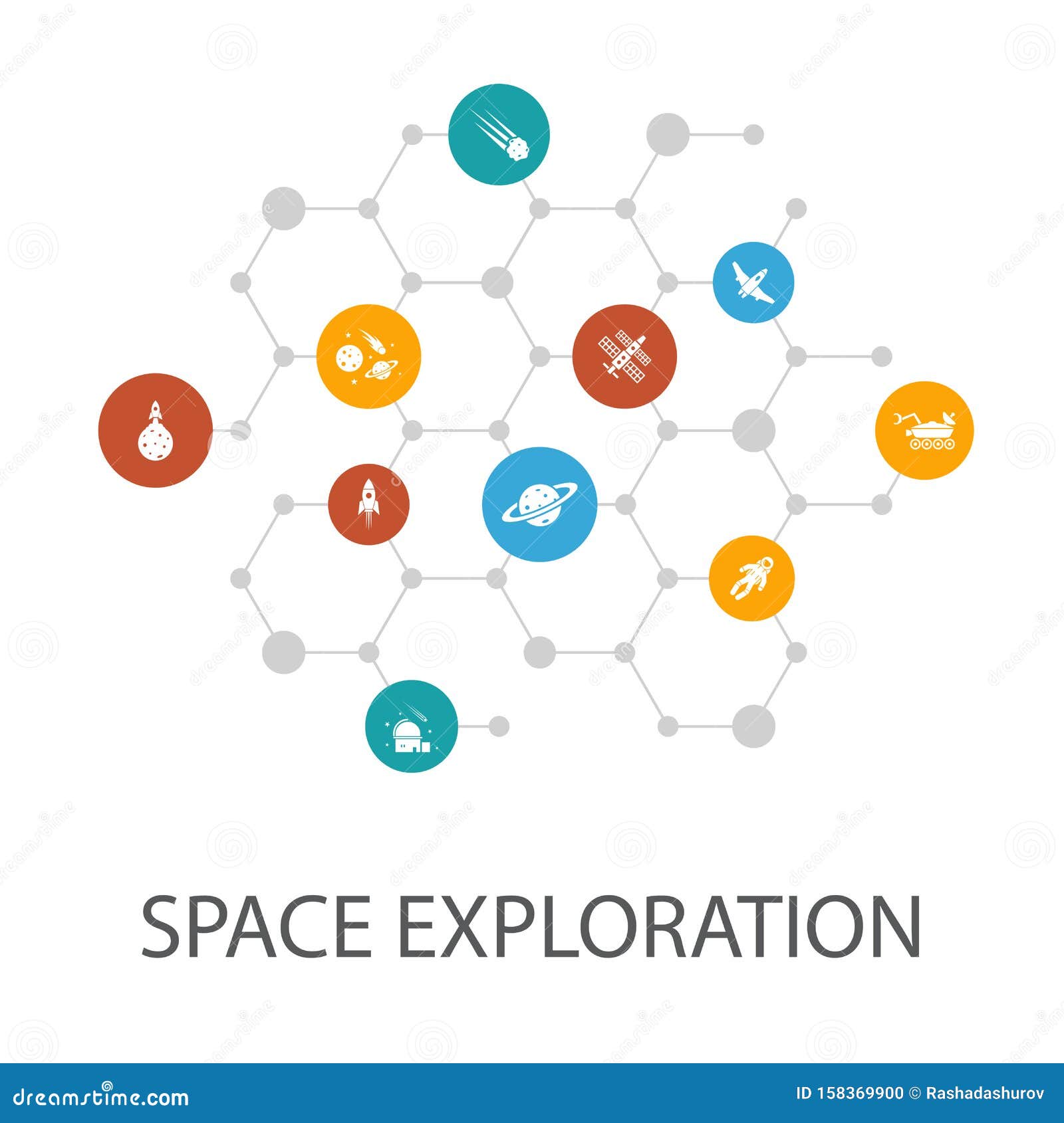 Space Exploration Presentation Template Stock Vector - Illustration of ...