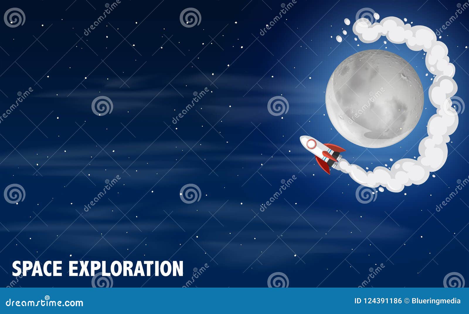 Space Exploration Scene Concept Stock Vector - Illustration of explore ...
