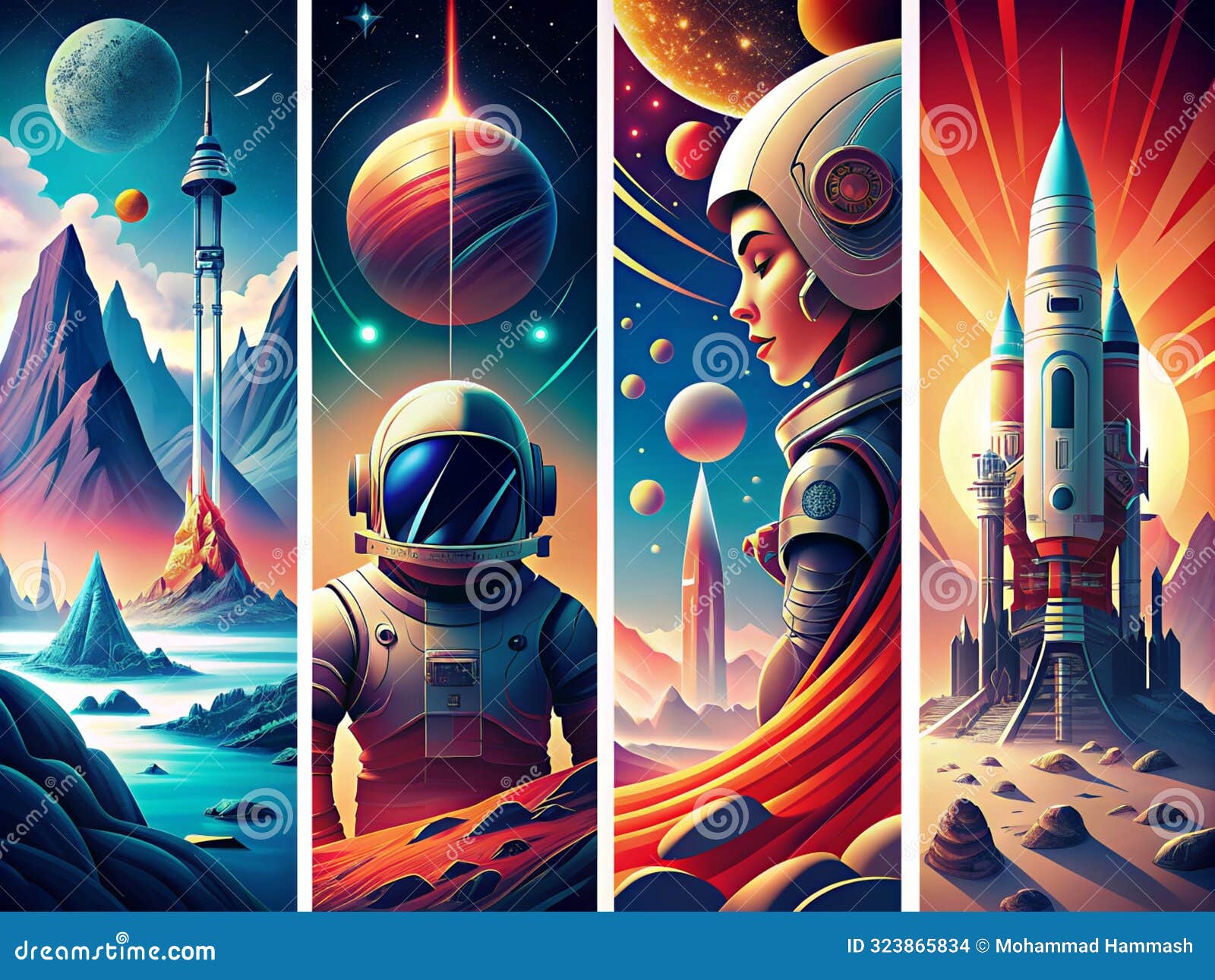 Space Exploration Series stock vector. Illustration of vector - 323865834