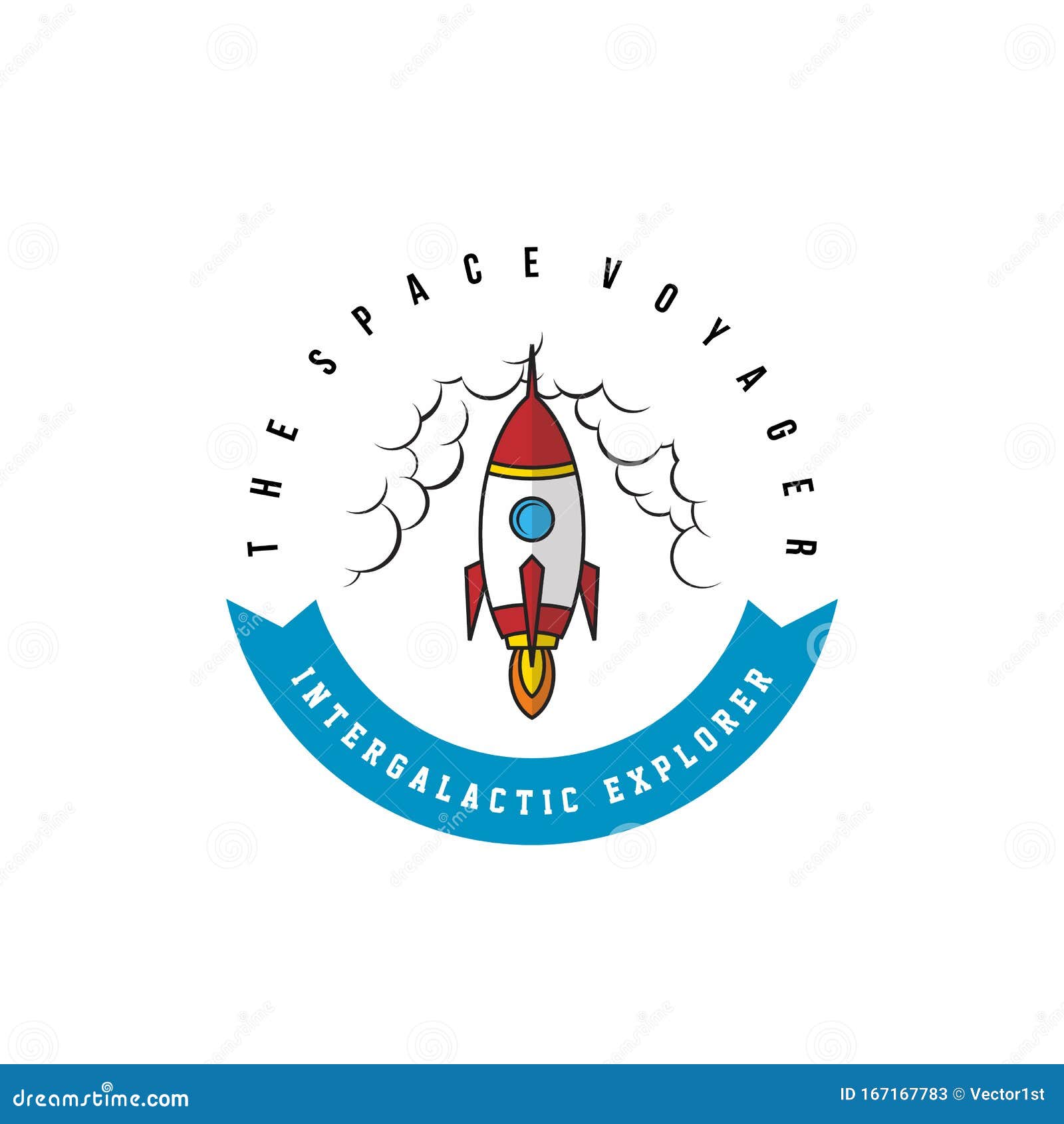 Space Exploration Shuttle Ship Badge Label Logo Icon Stock Illustration ...