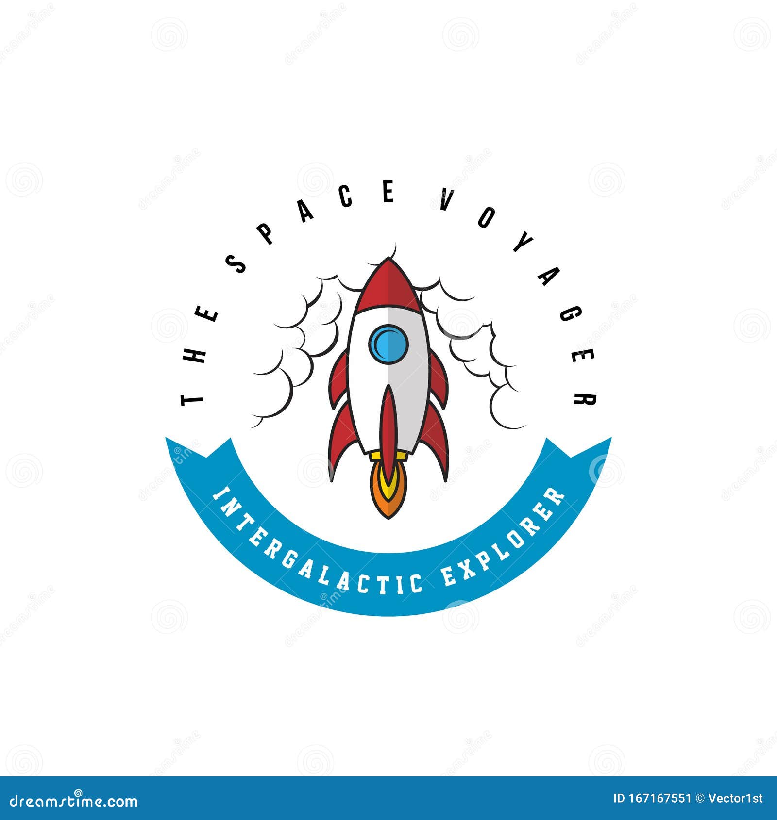 Space Exploration Shuttle Ship Badge Label Logo Icon Stock Illustration ...