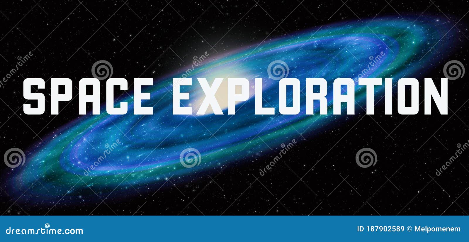 Space Exploration Theme with Galaxy Background Stock Illustration ...