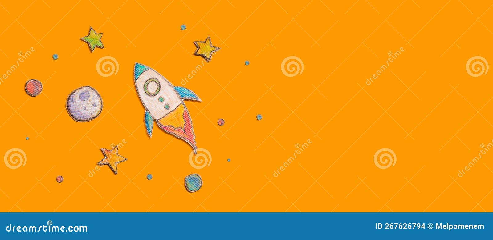Space Exploration Theme with a Rocket Stock Photo - Image of star ...