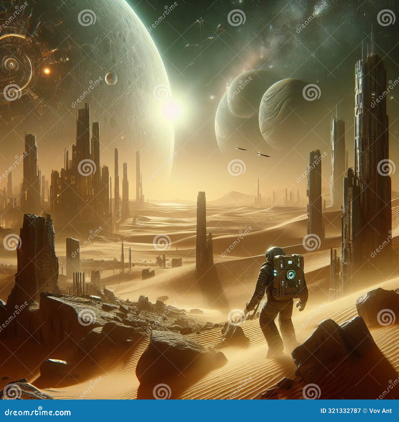 A Lost Alien Spaceship Found In The Desert Creating Using Generative AI ...