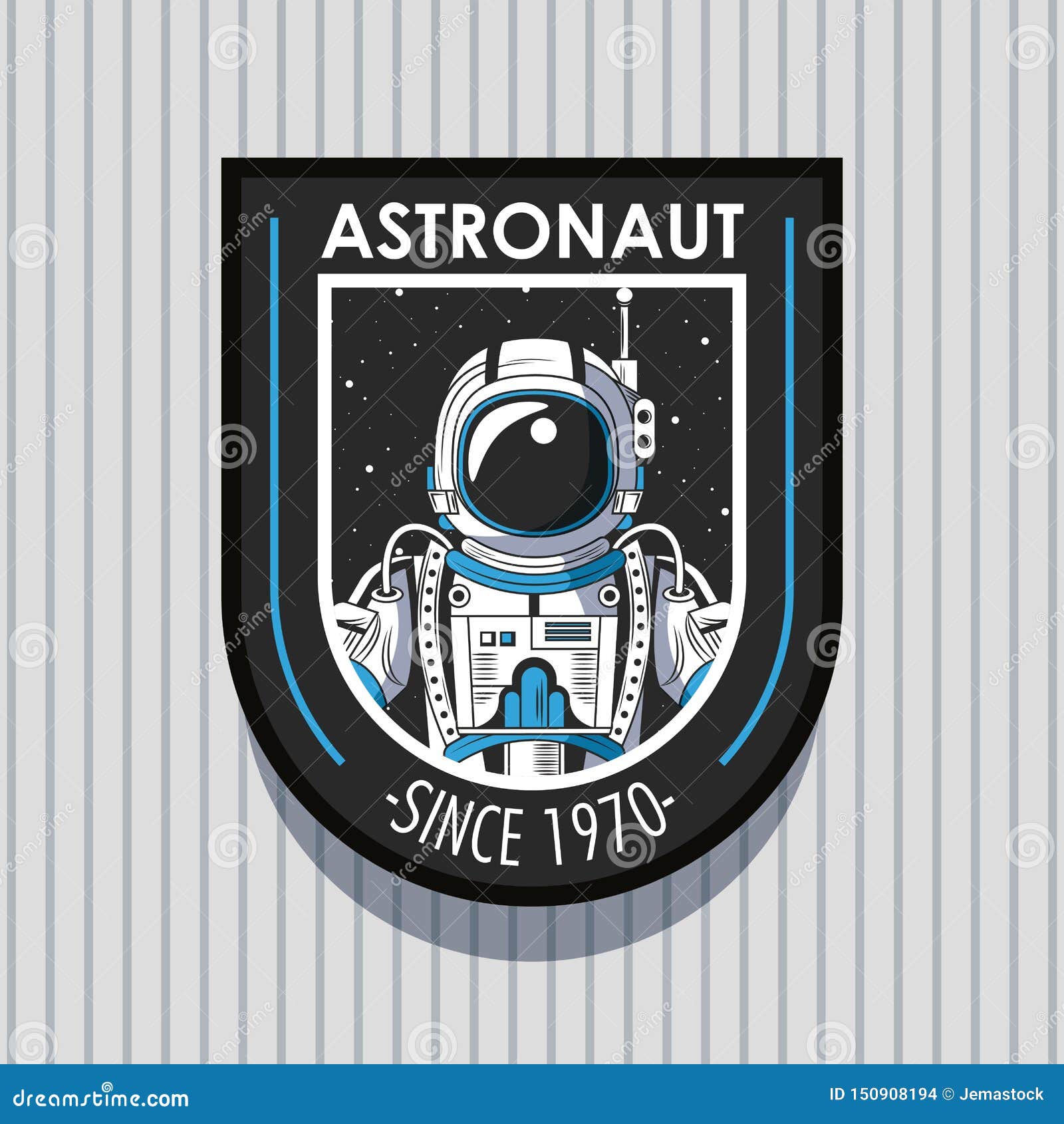 Space Explorer Patch Emblem Design Stock Vector - Illustration of gray ...