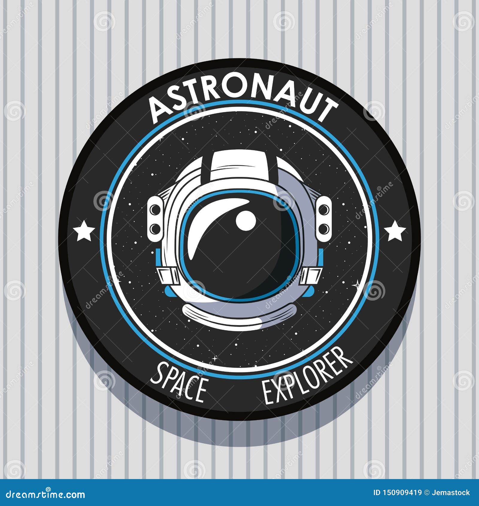 Space Explorer Patch Emblem Design Stock Vector - Illustration of gray, design: 150909419
