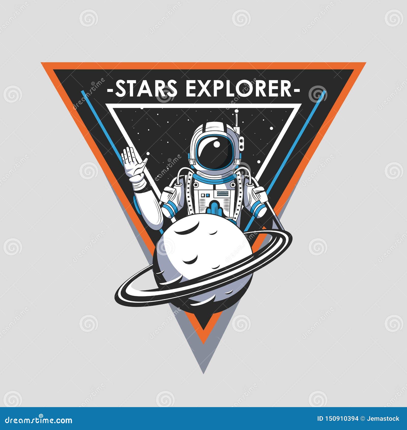 Space Explorer Patch Emblem Design Stock Vector - Illustration of ...