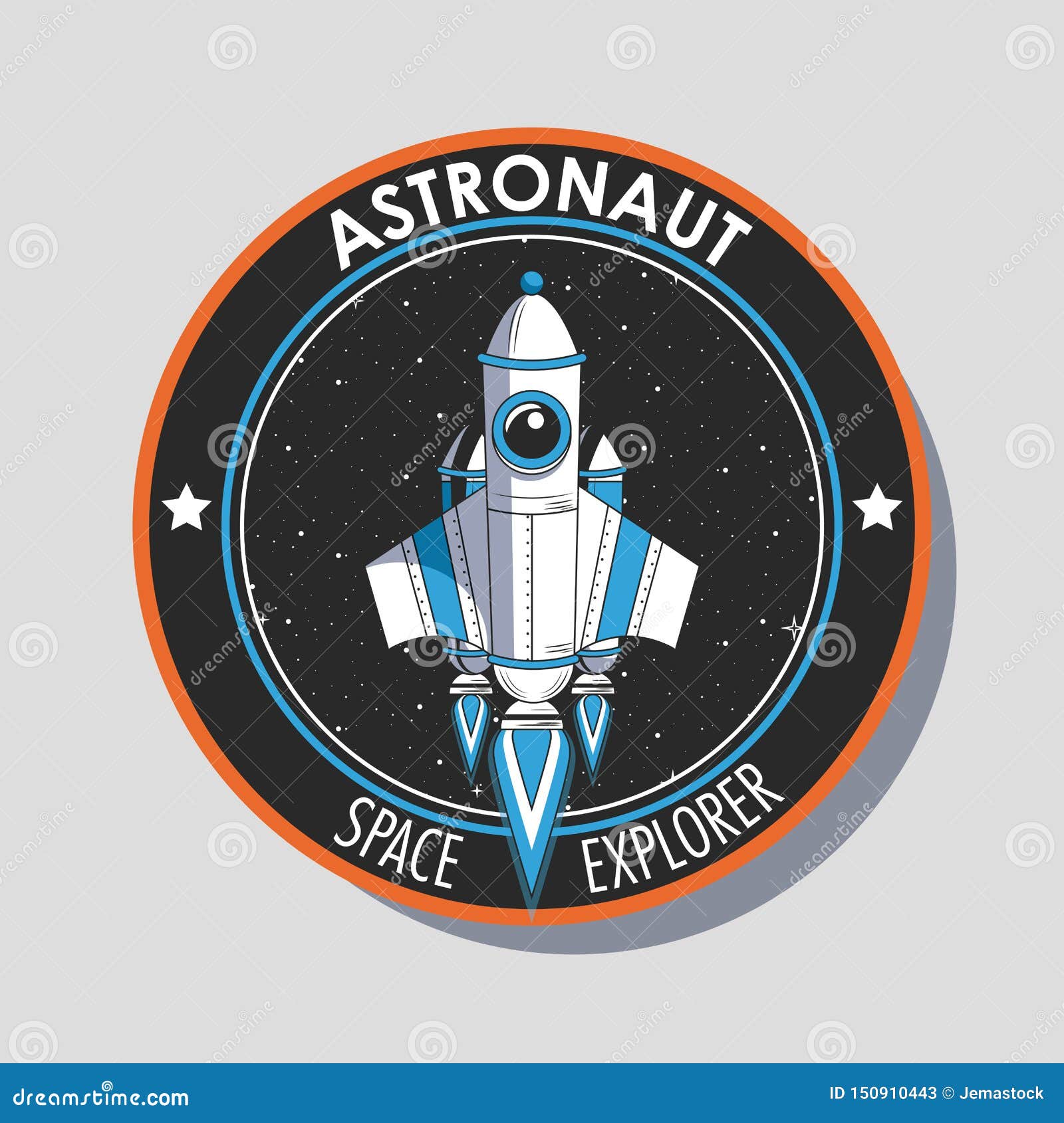 Space Explorer Patch Emblem Design Stock Vector - Illustration of space ...