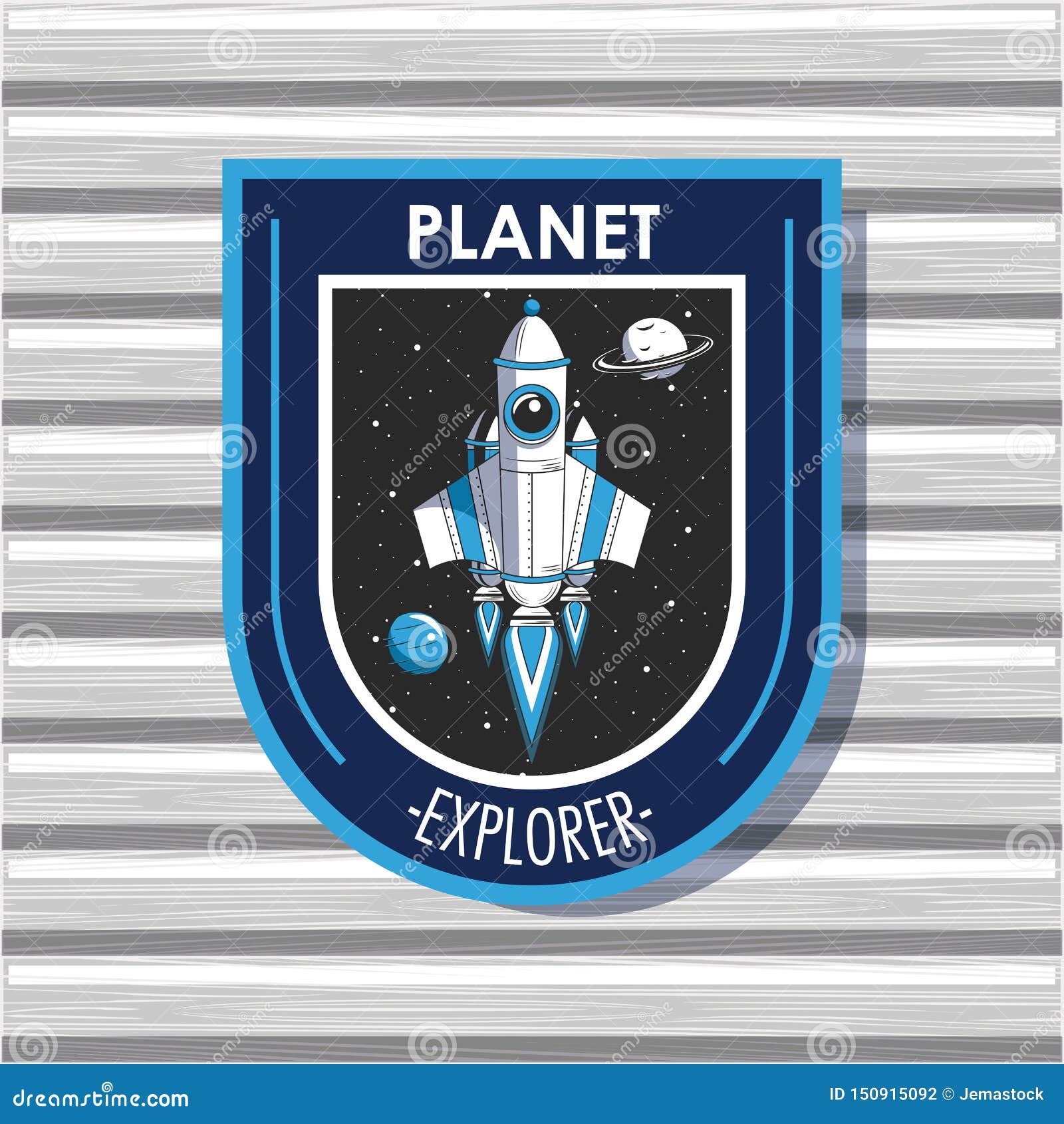 Space Explorer Patch Emblem Design Stock Vector - Illustration of space ...