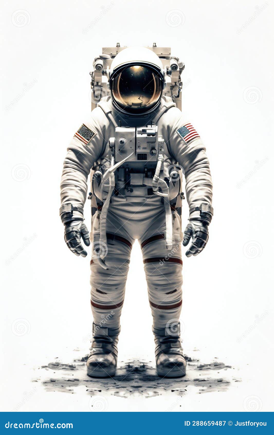 Space Explorer in Suit Isolated on White Background. Generative Ai ...