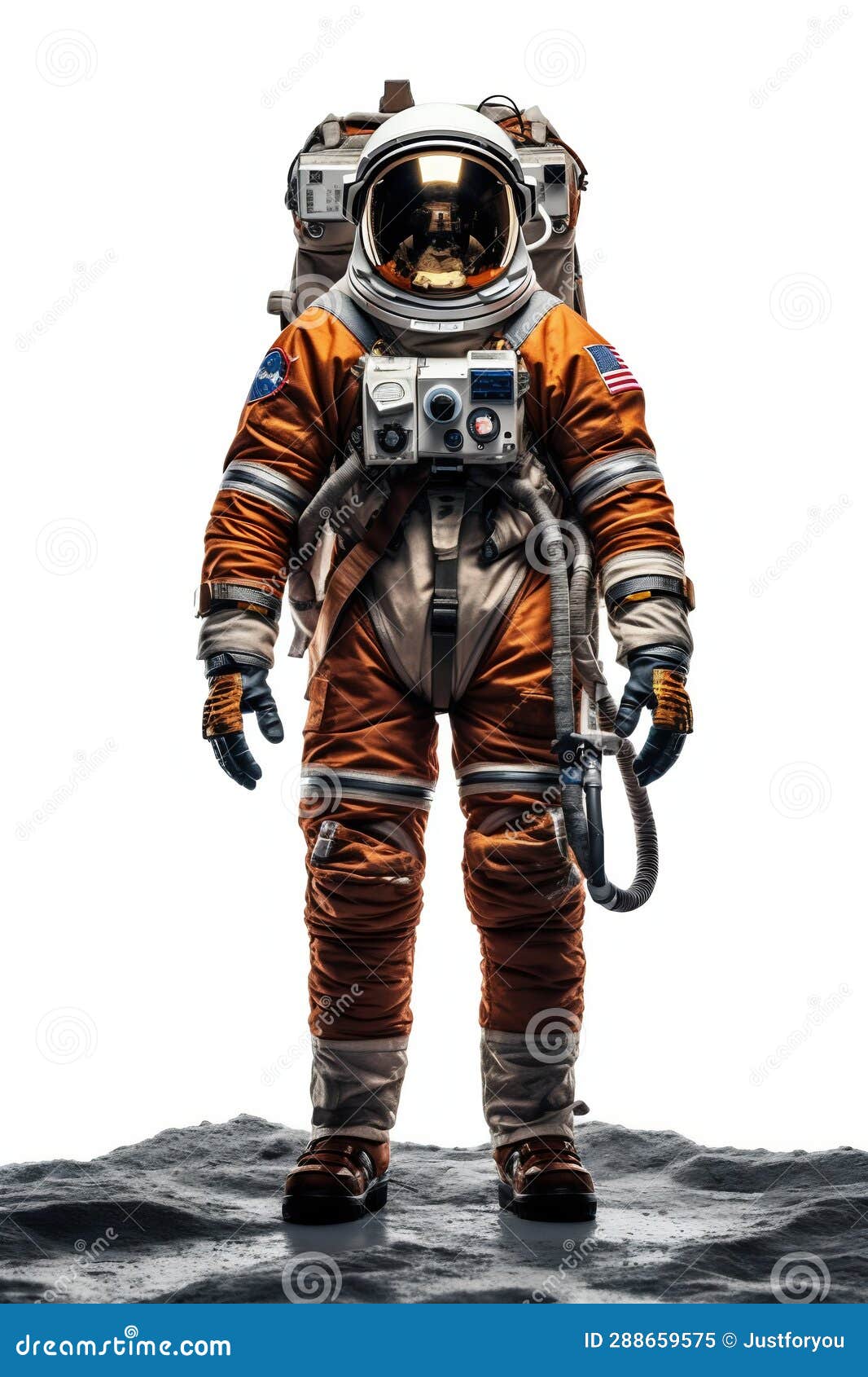 Space Explorer in Suit Isolated on White Background. Generative Ai ...