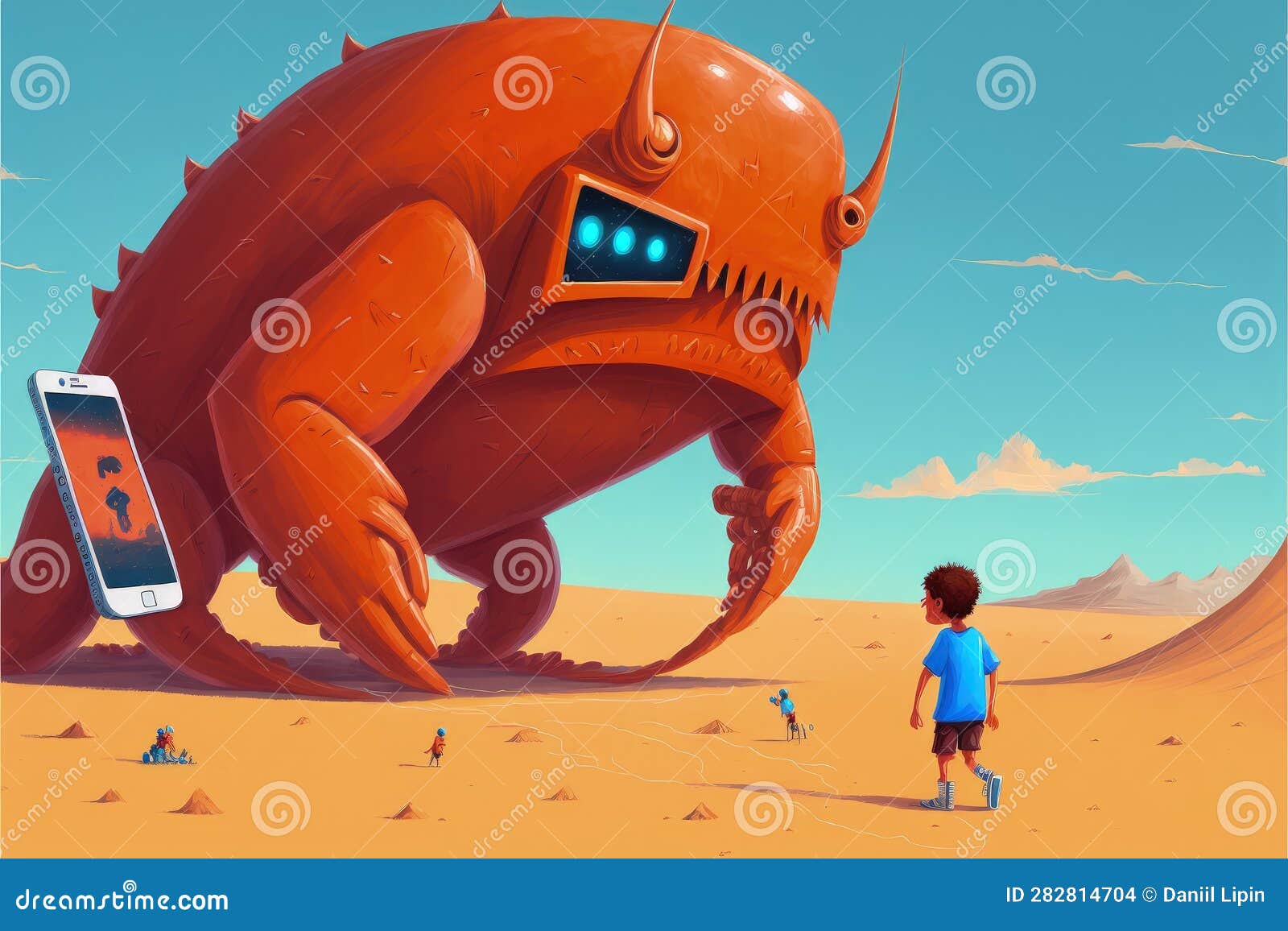 Space Explorer with a Technological Gadget Advancing Towards the ...