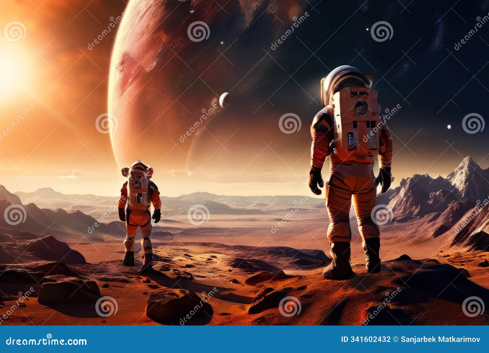 Space Explorers Set. Ufo In Spaceship, Satellite And Astronauts ...