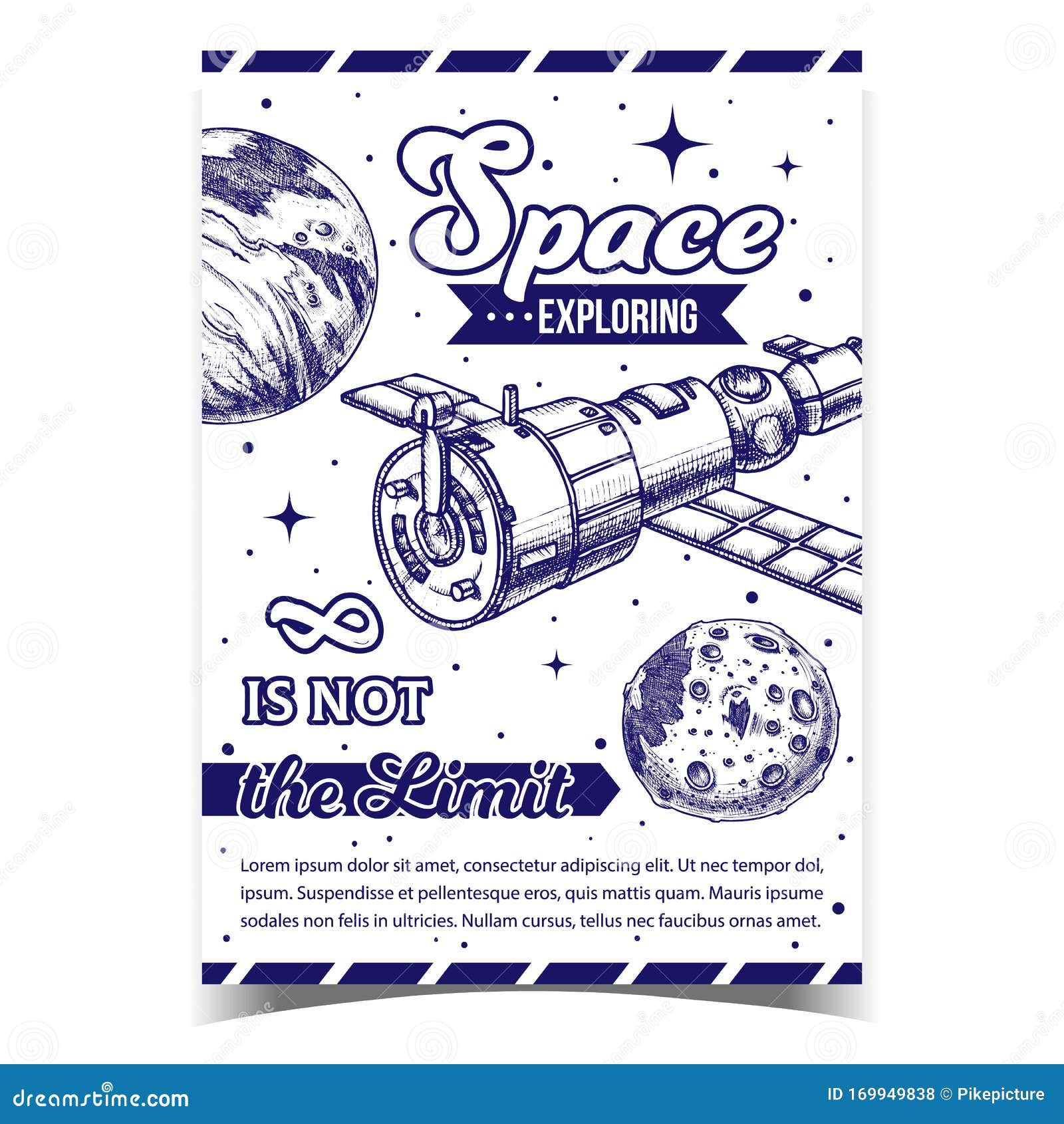Space Exploring Satellite Advertise Poster Vector Stock Vector ...