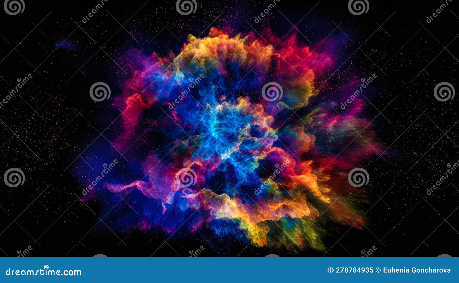 Space Explosion, Colorful Neon Cloud with Artificial Intelligence ...