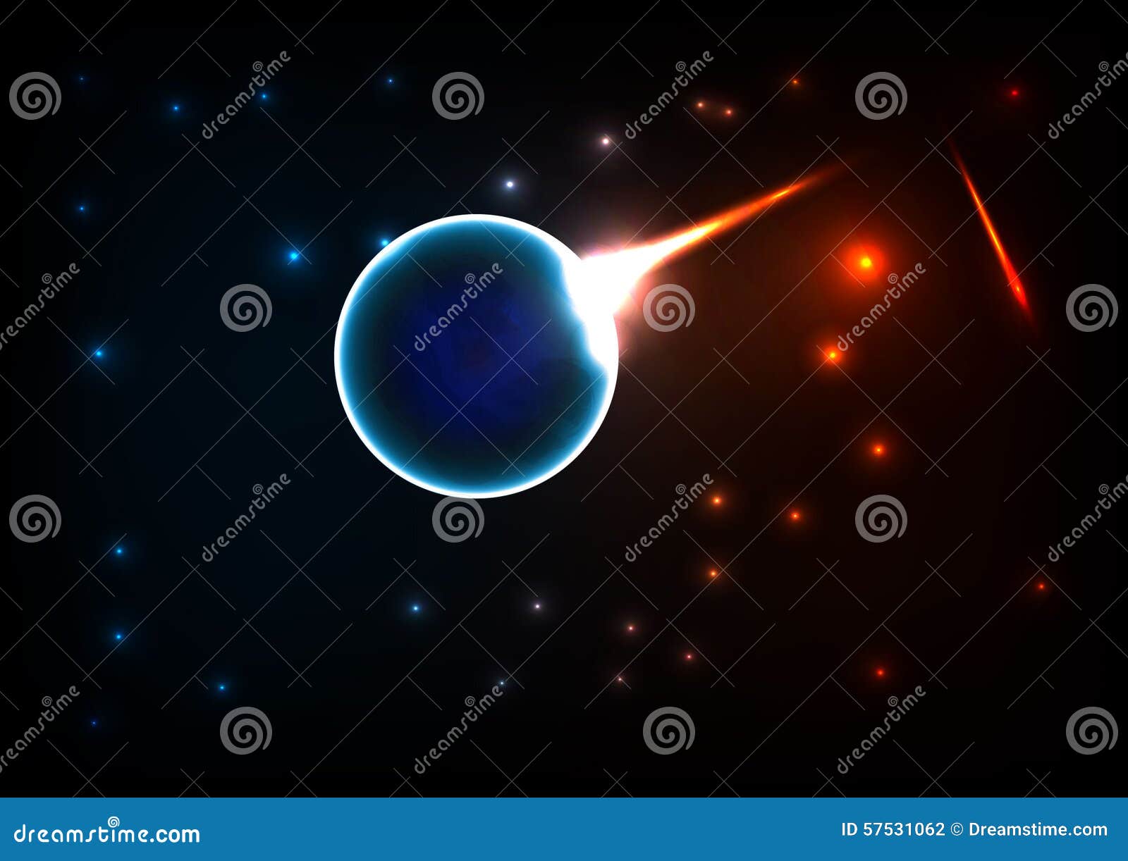 Space stock vector. Illustration of comet, explosion - 57531062