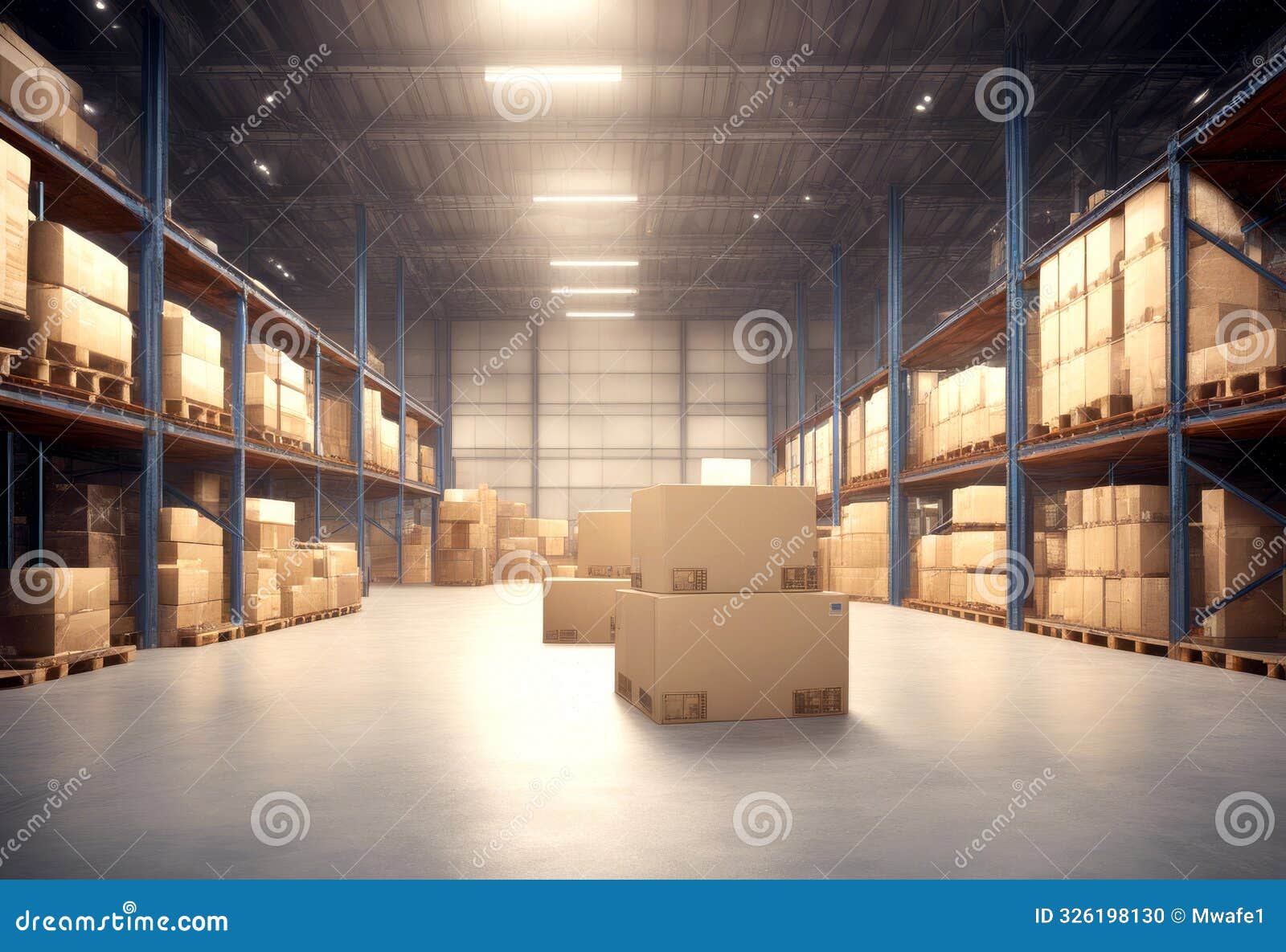 Space Exterior Render Empty Industrial Warehouse Use Building Center Lf ...