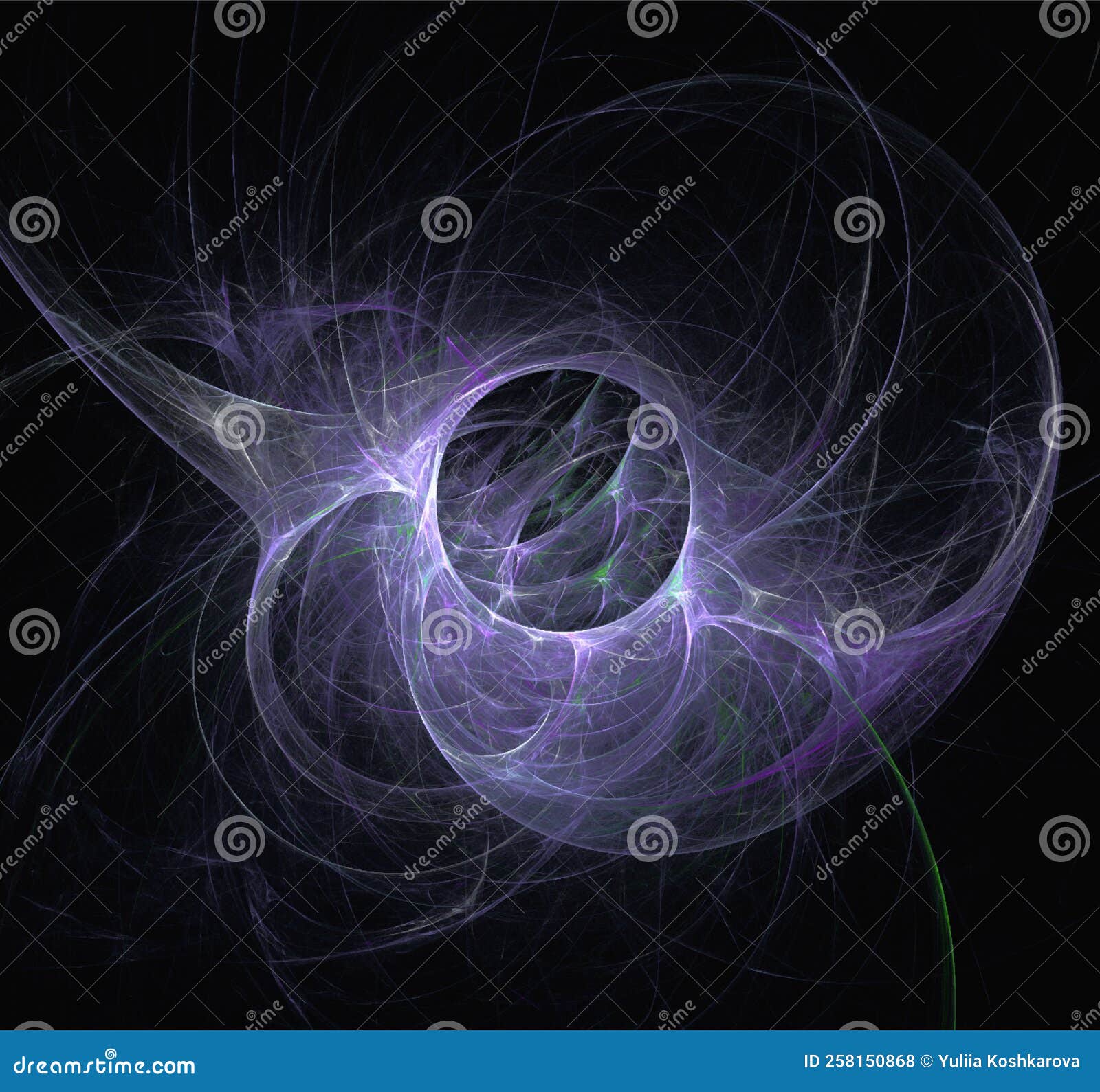 Space Fantasy Illustration of Blue Planetary System on Dark Space ...