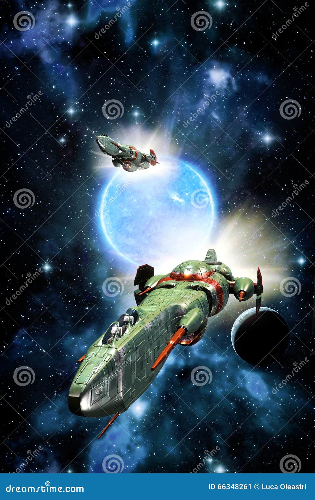 Space Fighter And Alien Moon Stock Photo | CartoonDealer.com #22955388